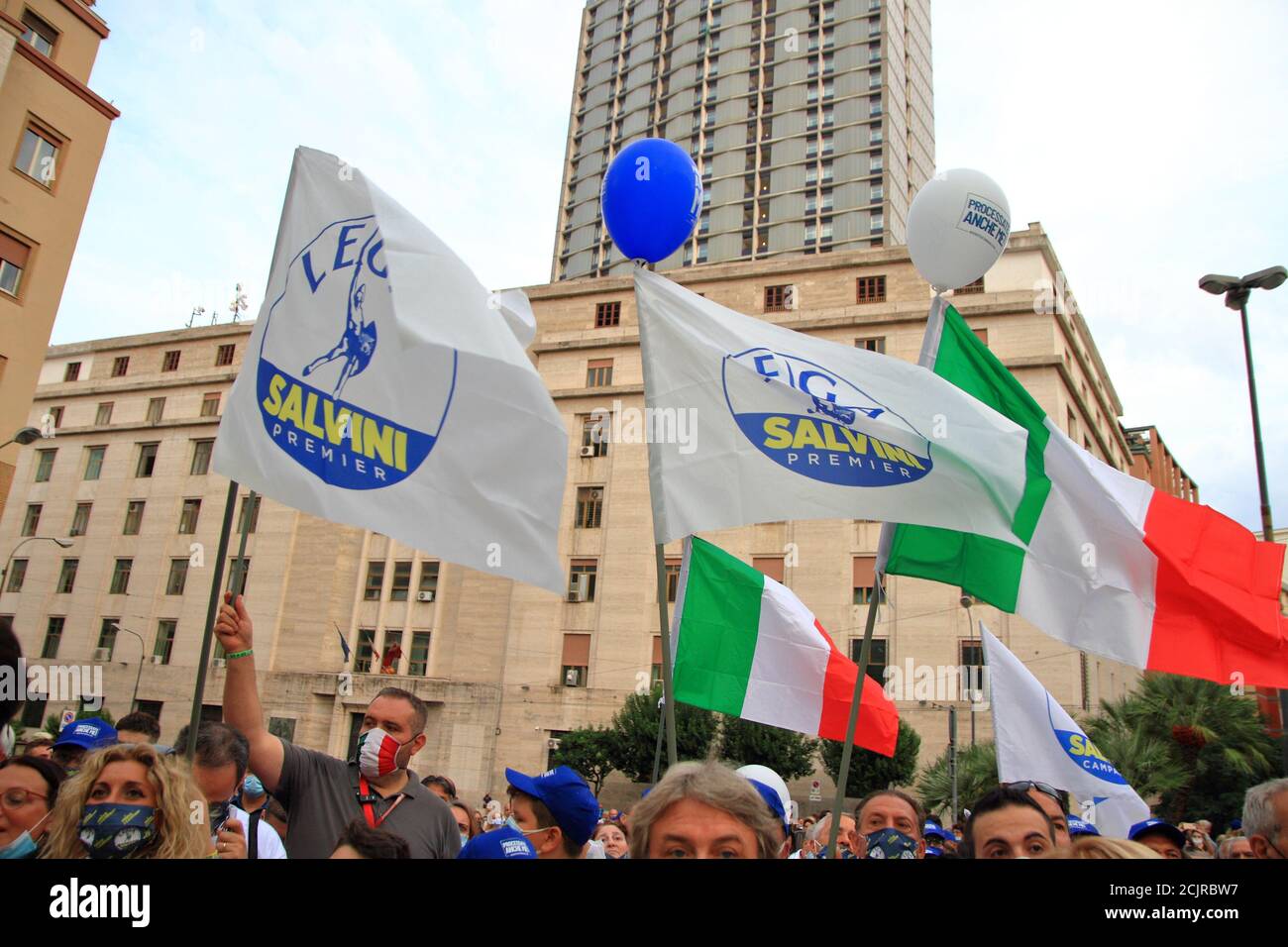 People attend in Piazza Matteotti at the electoral meeting of the ...