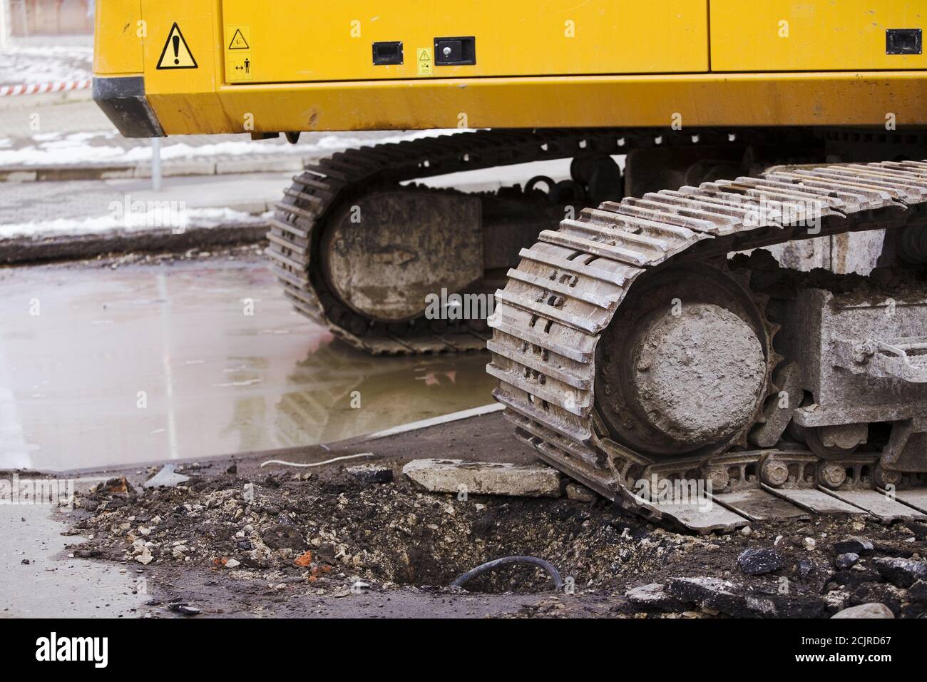 Track of a tractor excavator Stock Photo - Alamy