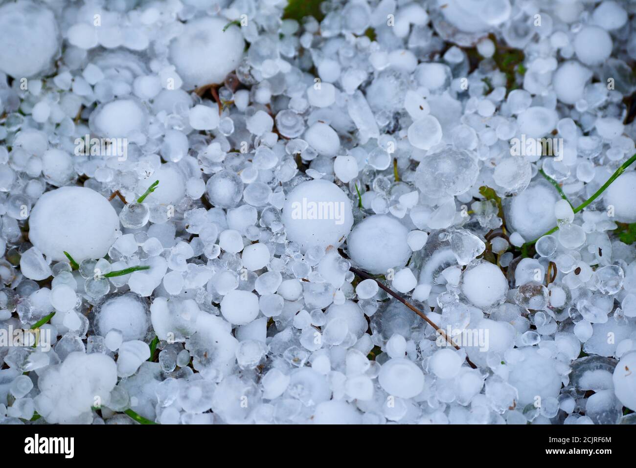 Large hail stones in severe storm striking rural home and property ...