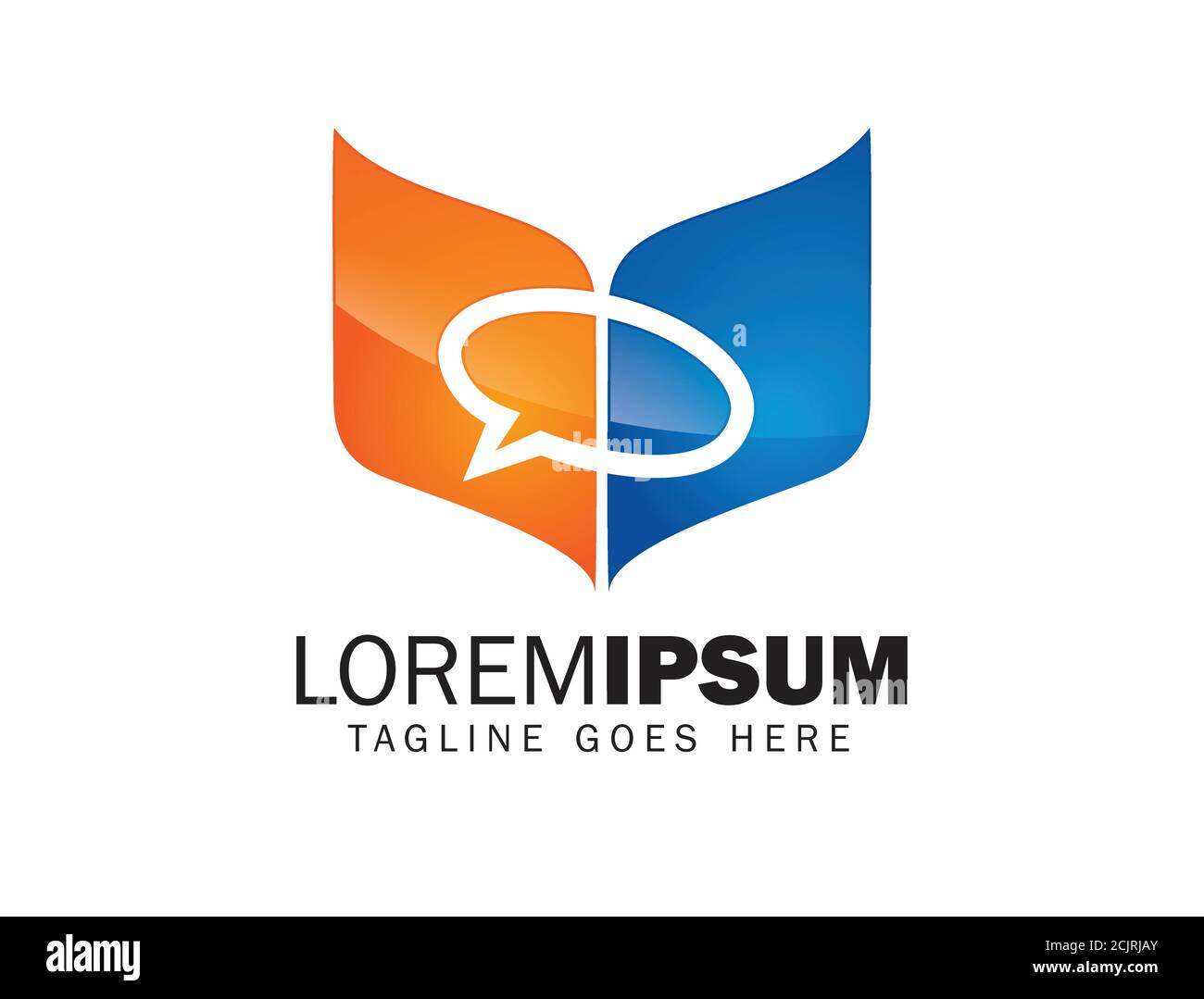 A vector Illustration of Open Book symbol with bubble chat icon as a ...