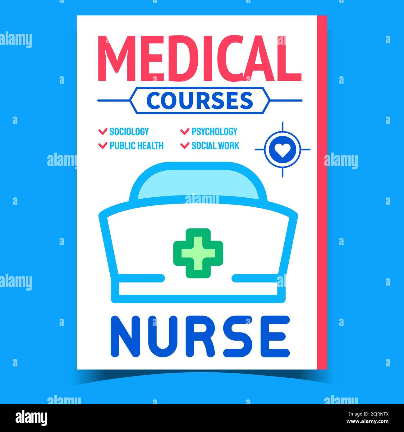 Medical Courses Creative Advertising Poster Vector Stock Vector Image ...