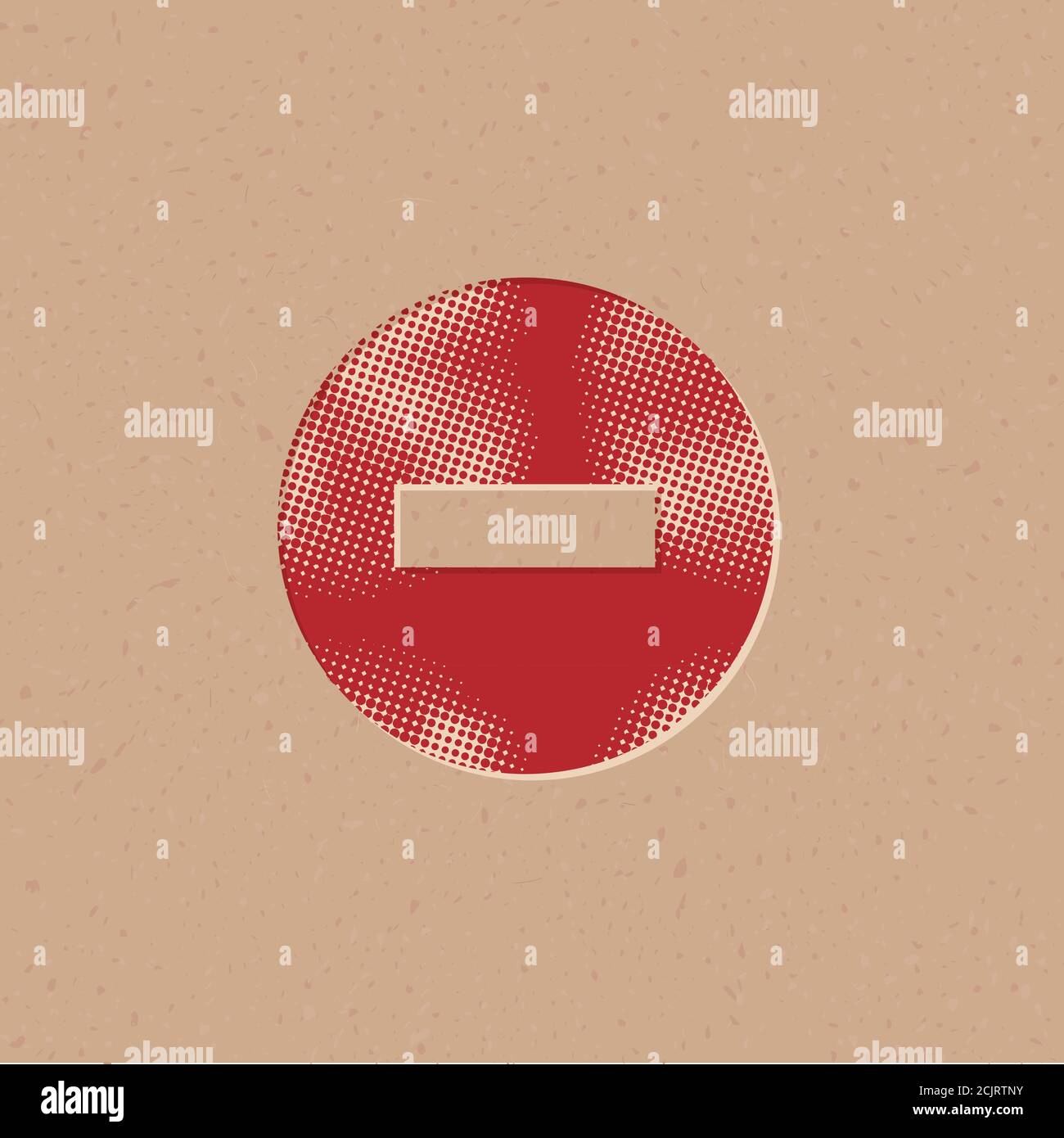 Stop sign icon in halftone style. Grunge background vector illustration ...