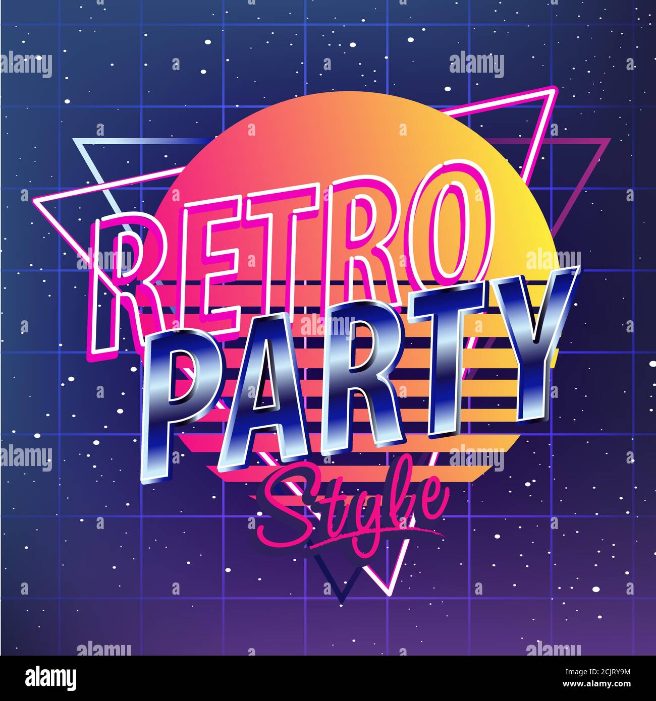 stock vector eighties retro neon style ultra violet vintage style disco ...