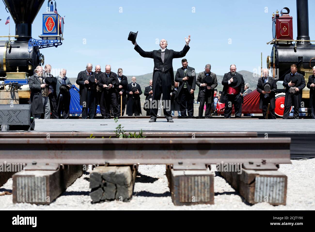 Completion of transcontinental railroad hi-res stock photography and ...