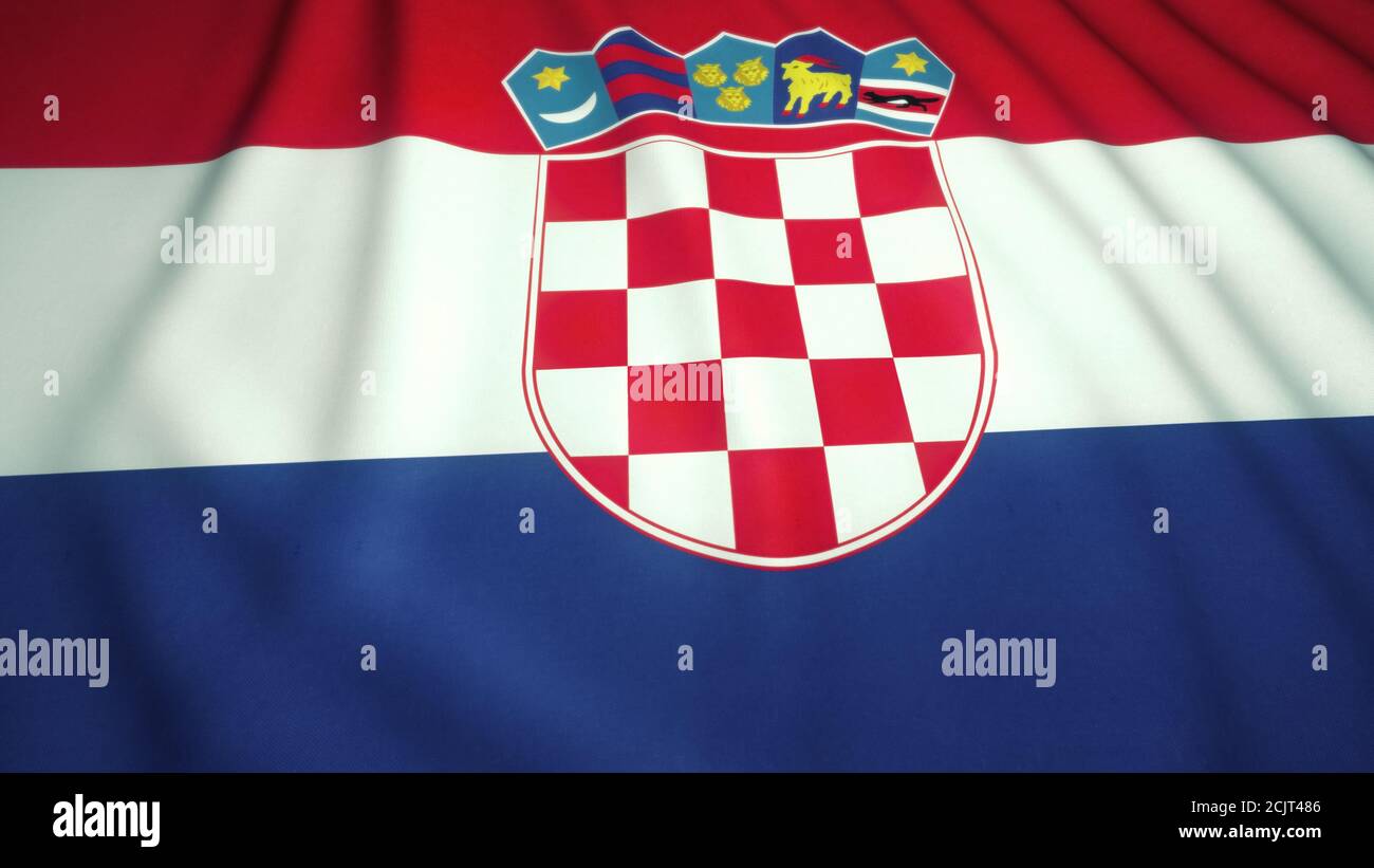 Waving Croatia flag background close-up Stock Photo - Alamy