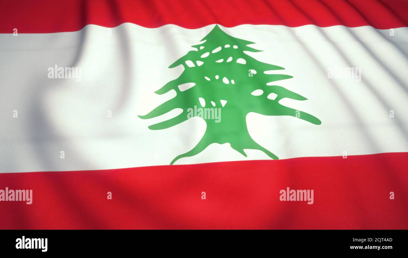 Waving Lebanon flag background close-up Stock Photo - Alamy