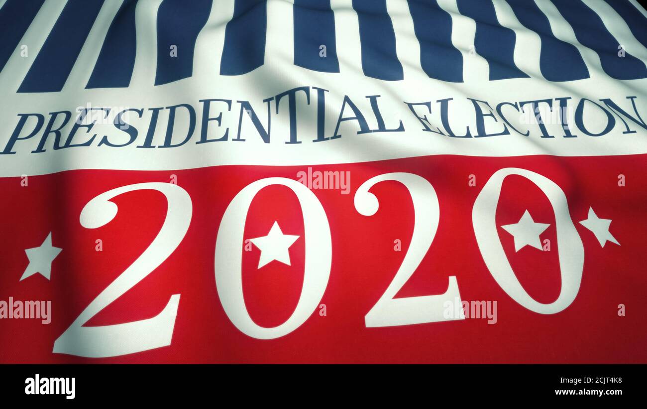waving flag, us presidential elections 2020 concept, background, 3d ...