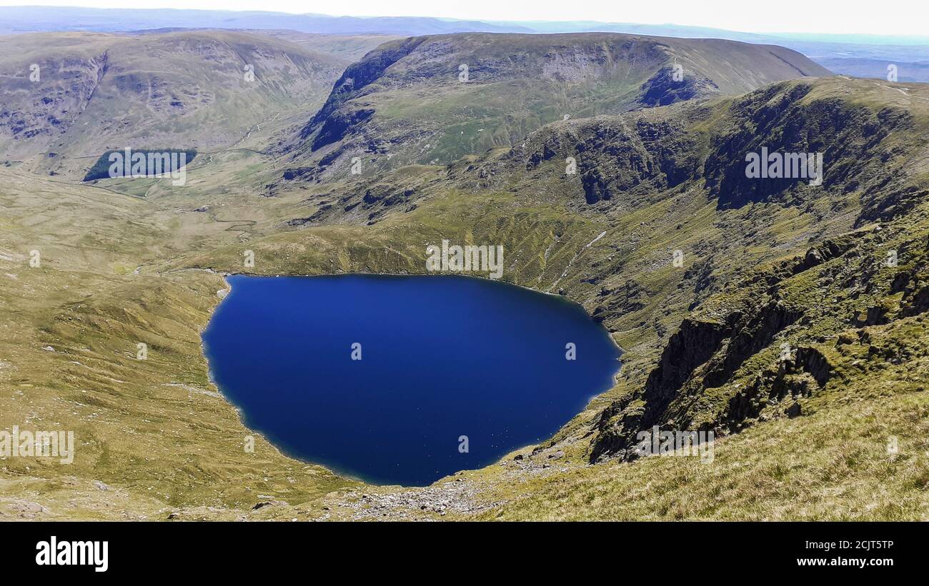 Looking down on Blea water, above Haweswater from High Street in the Lake District, UK Stock ...