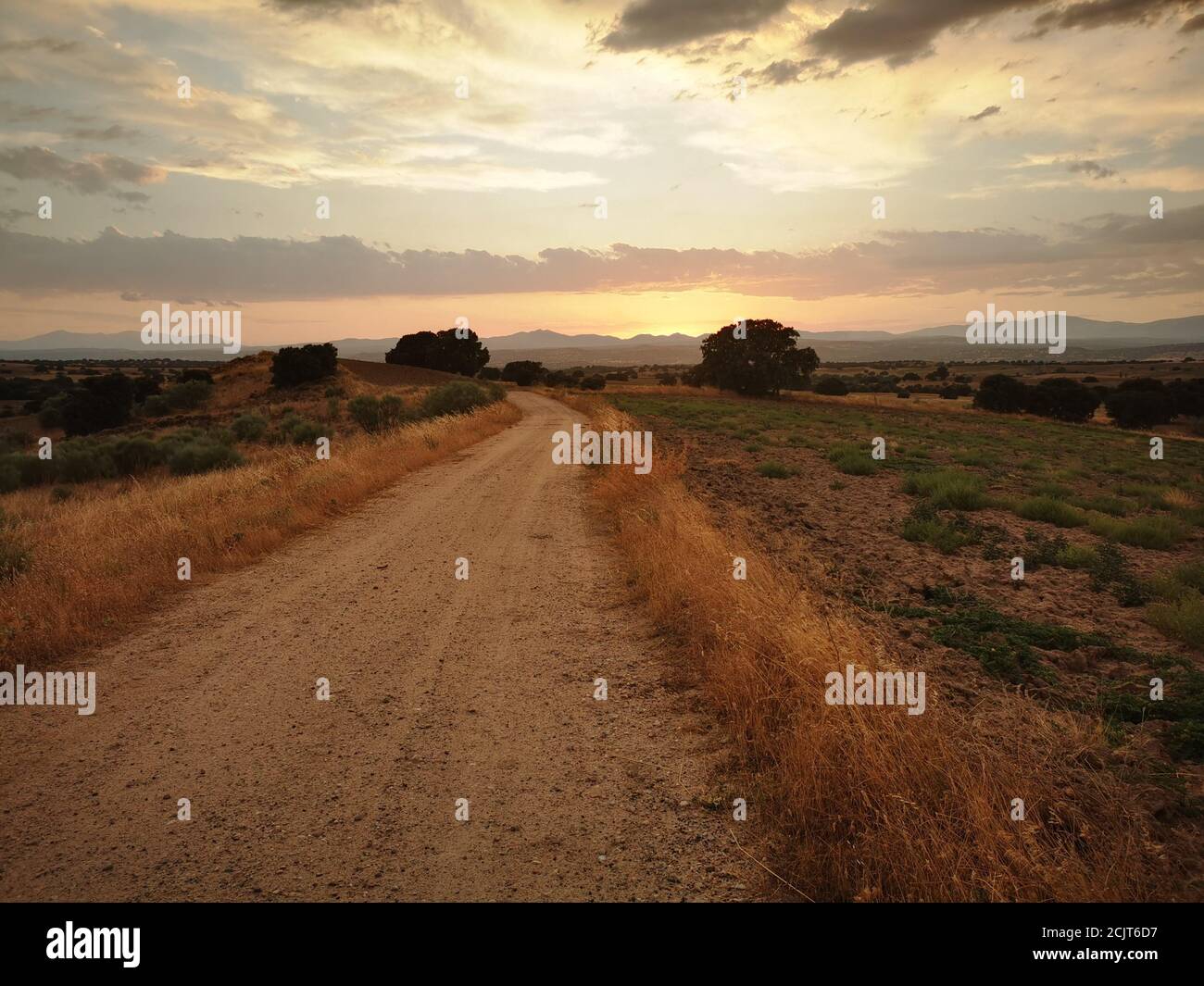 Sunset over country road hi-res stock photography and images - Alamy