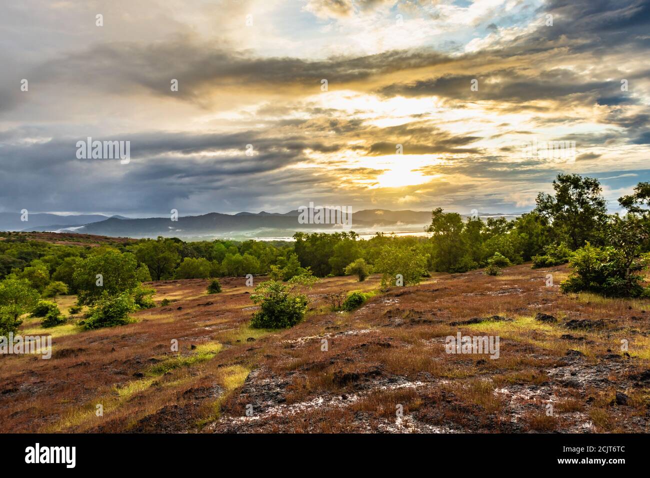 sunrise view of mountain terrain from flat angel image is taken at ...