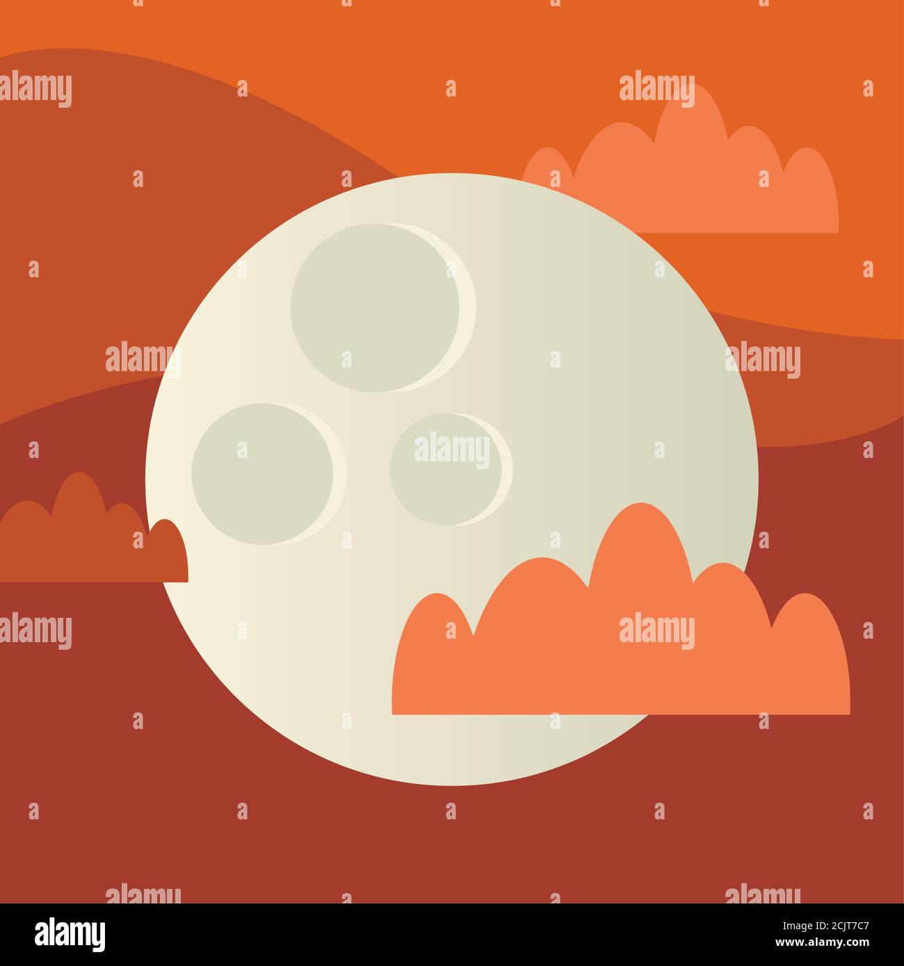 Moon on orange sky of night bedtime sky space moonlight nature light ...
