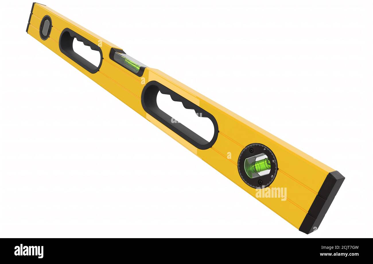 Building spirit level tool isolated on white with clipping path Stock ...