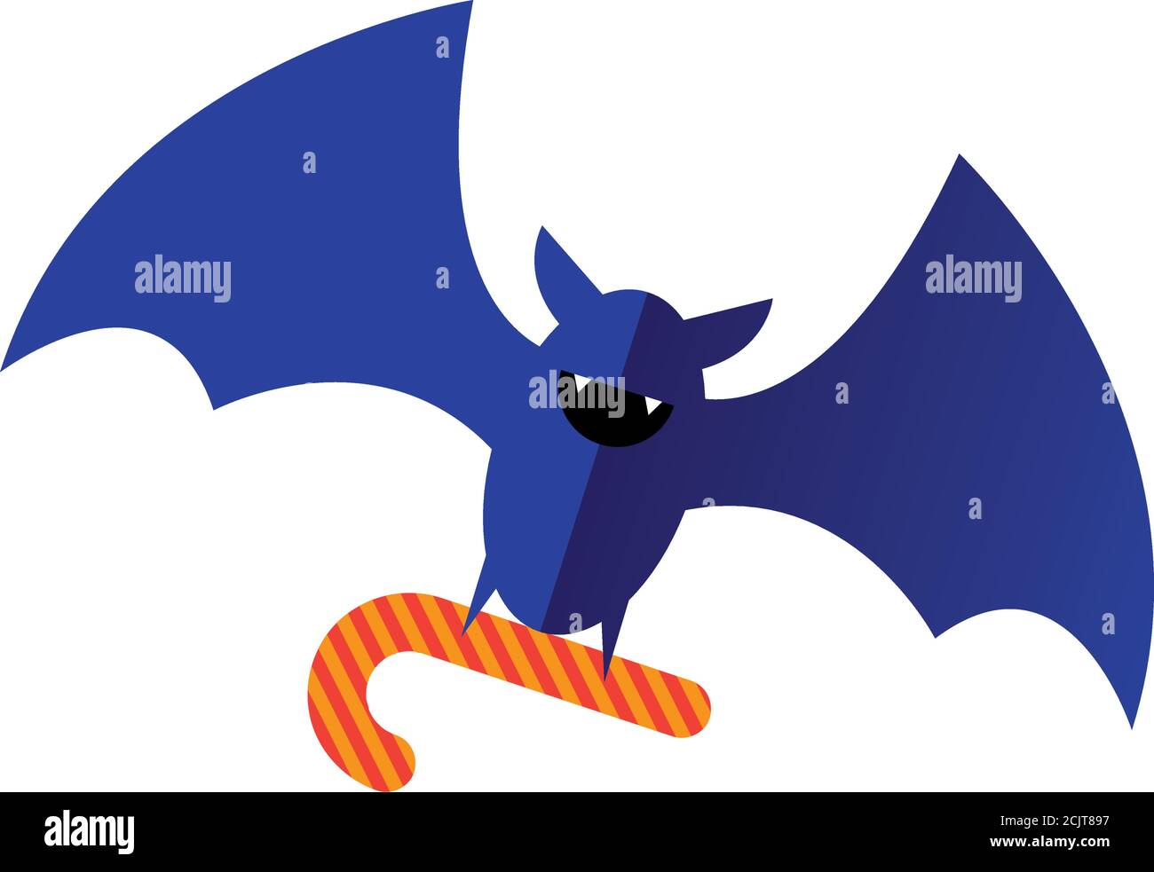 Halloween bat cartoon with candy design, Holiday and scary theme Vector ...