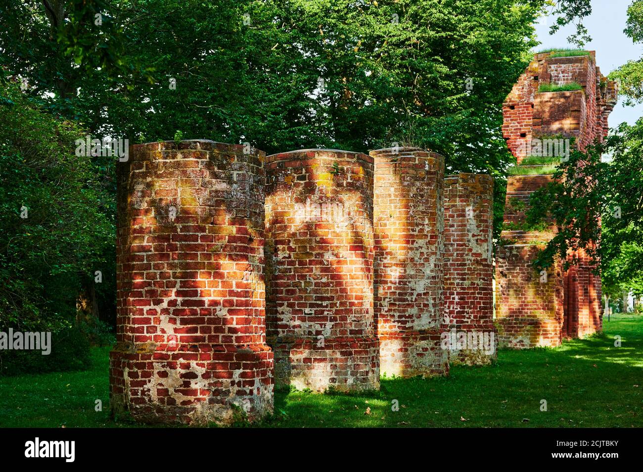 Medieval ruined monastery in a public park in Greifswald, Germany Stock ...