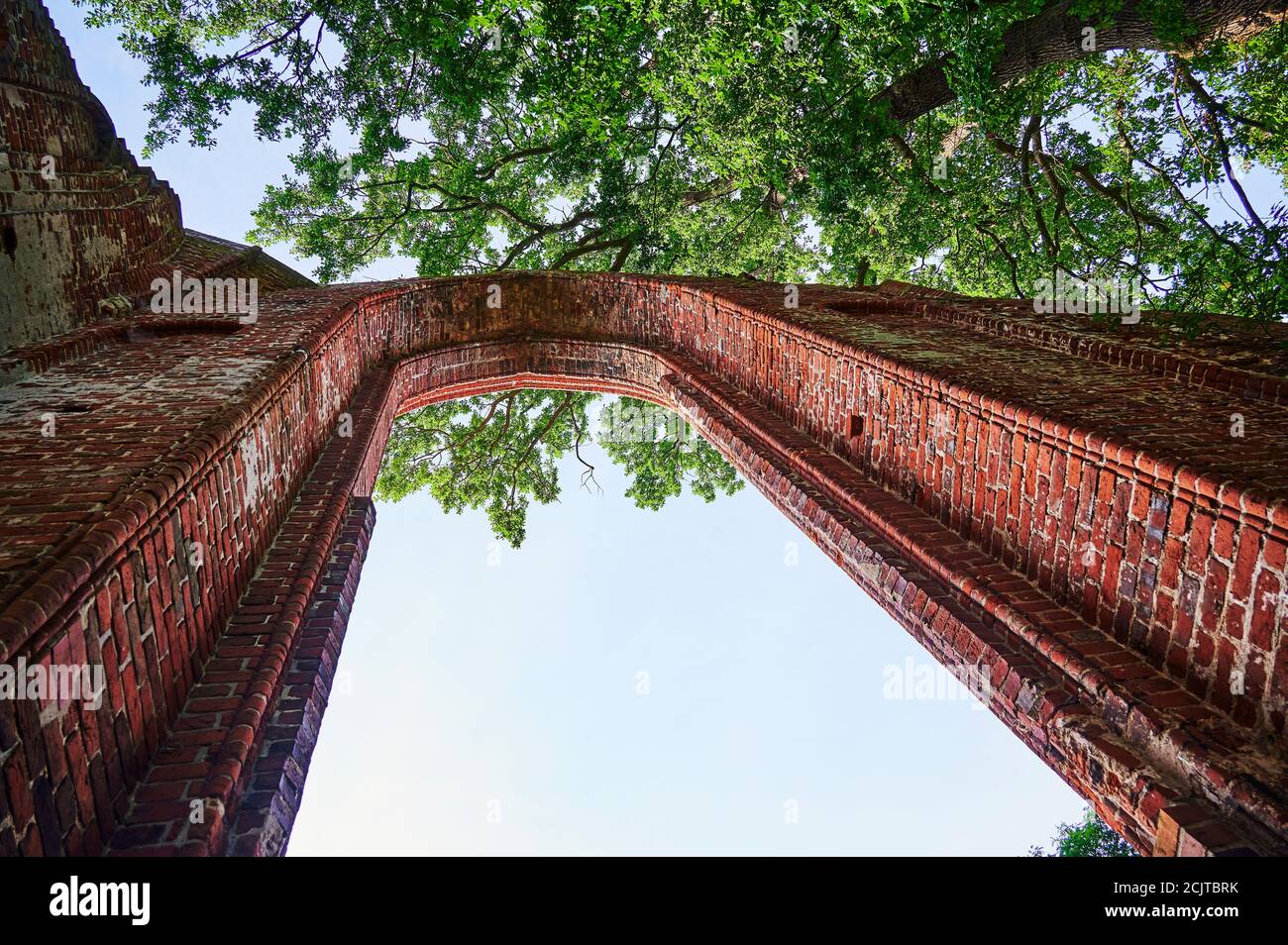 Medieval ruined monastery in a public park in Greifswald, Germany Stock ...