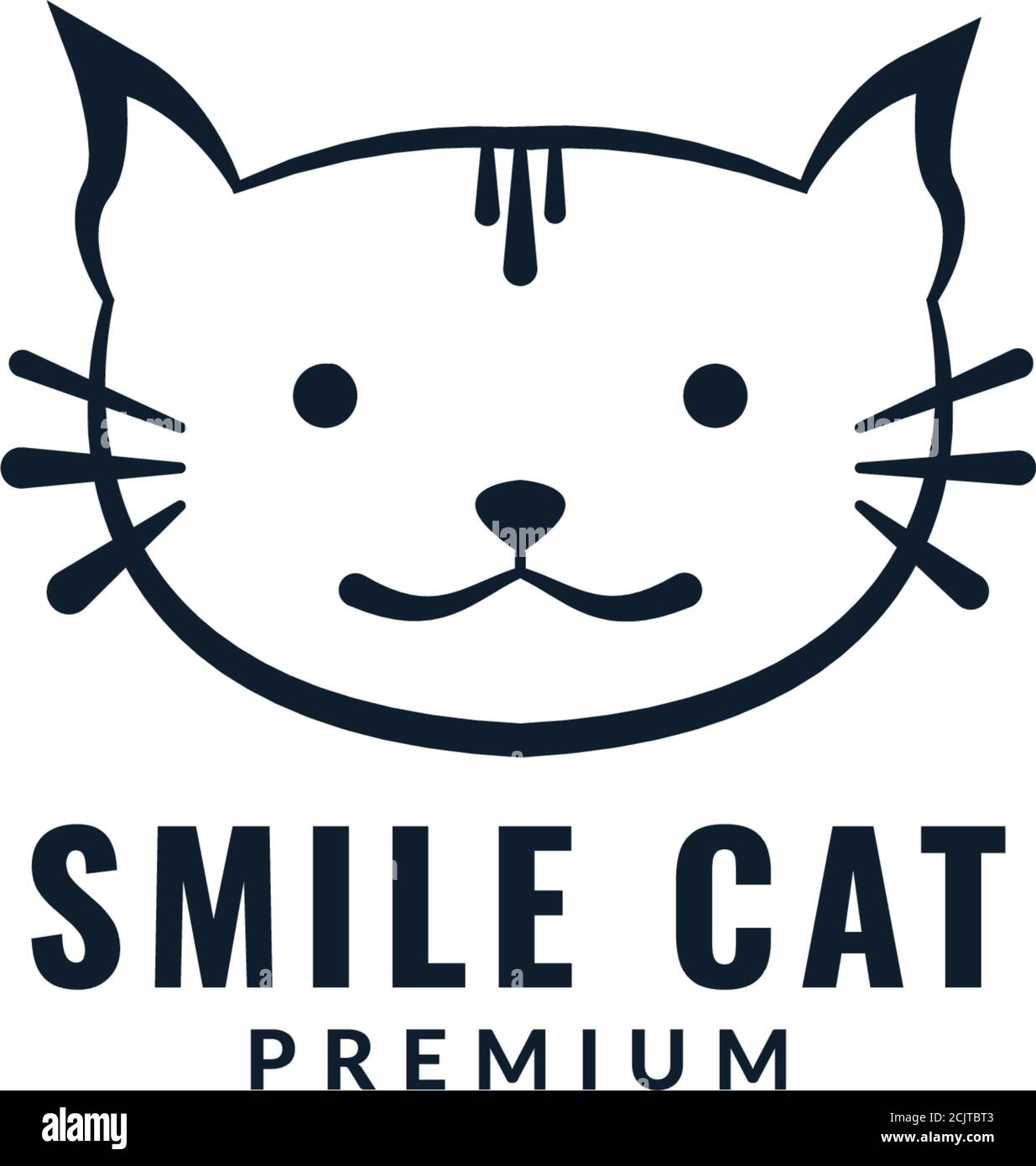 animal cat exotic face head cute line logo design Stock Vector Image ...