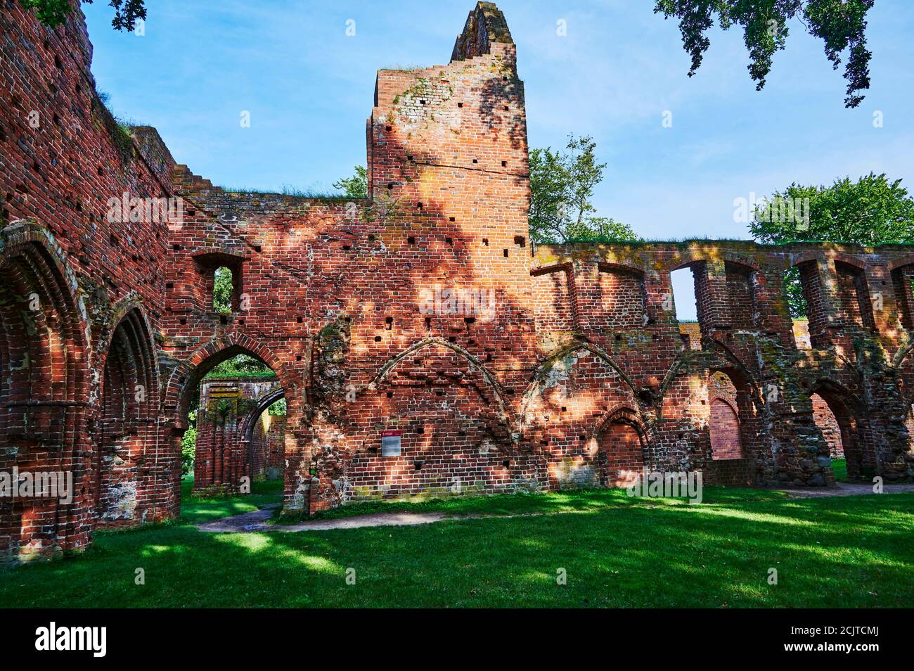 Medieval ruined monastery in a public park in Greifswald, Germany Stock ...