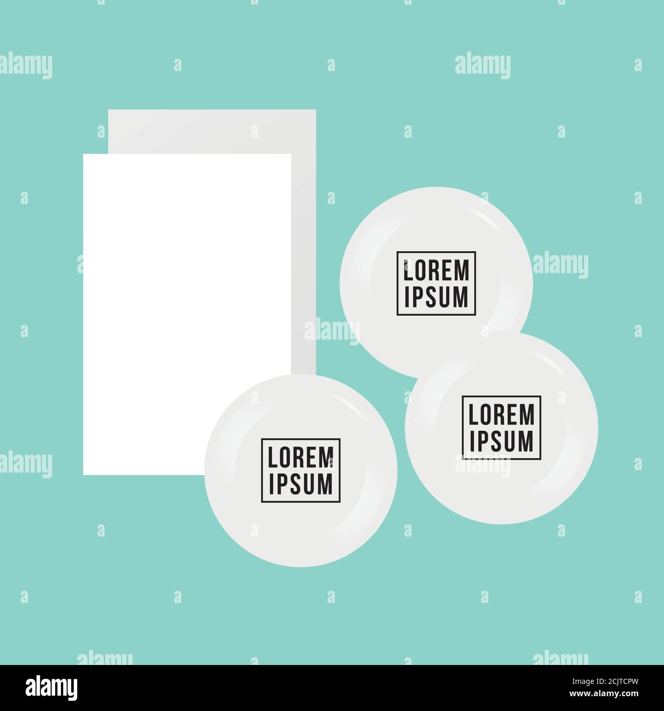 Mockup cards and white pins design of corporate identity template and ...