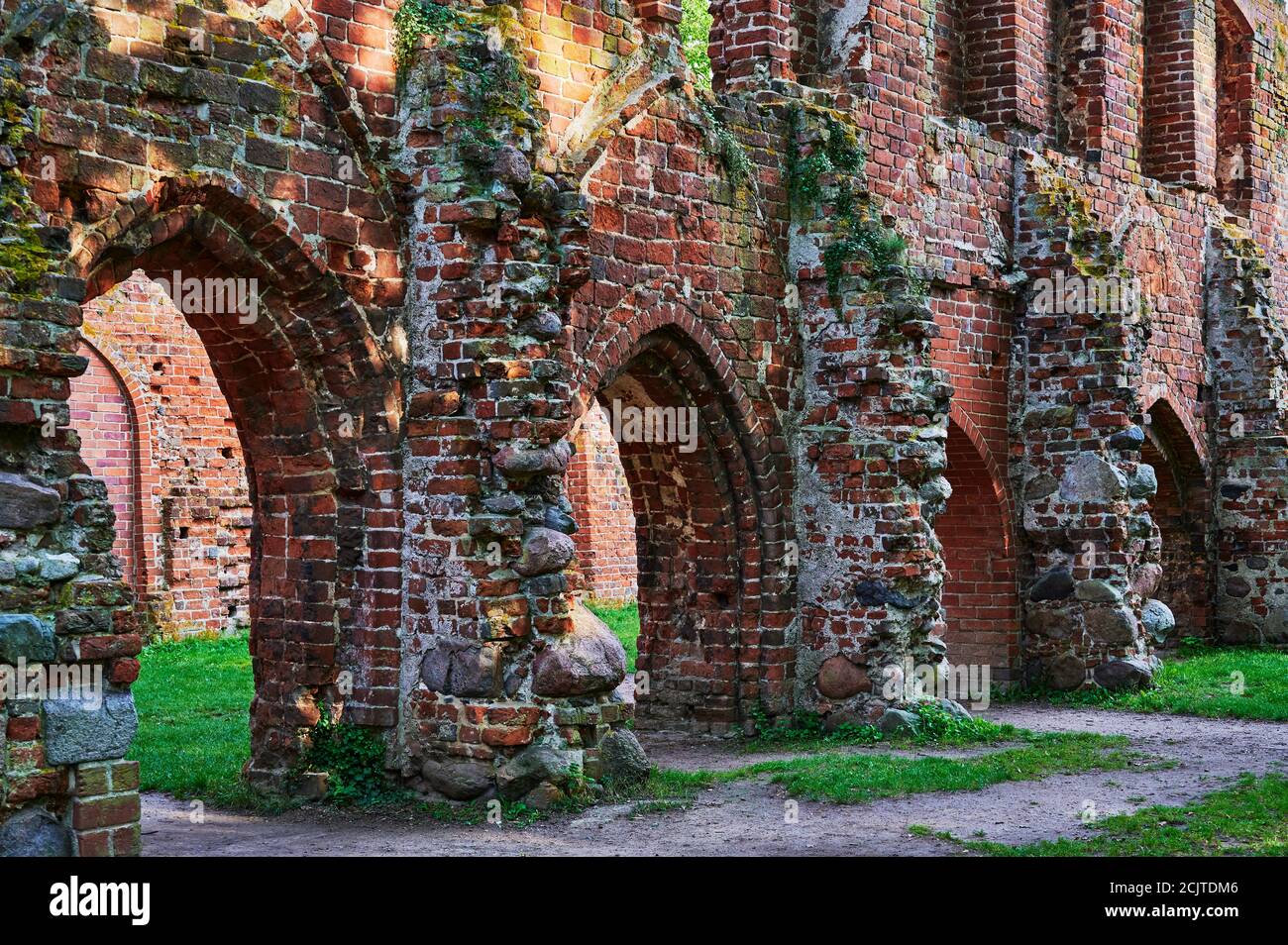 Medieval ruined monastery in a public park in Greifswald, Germany Stock ...