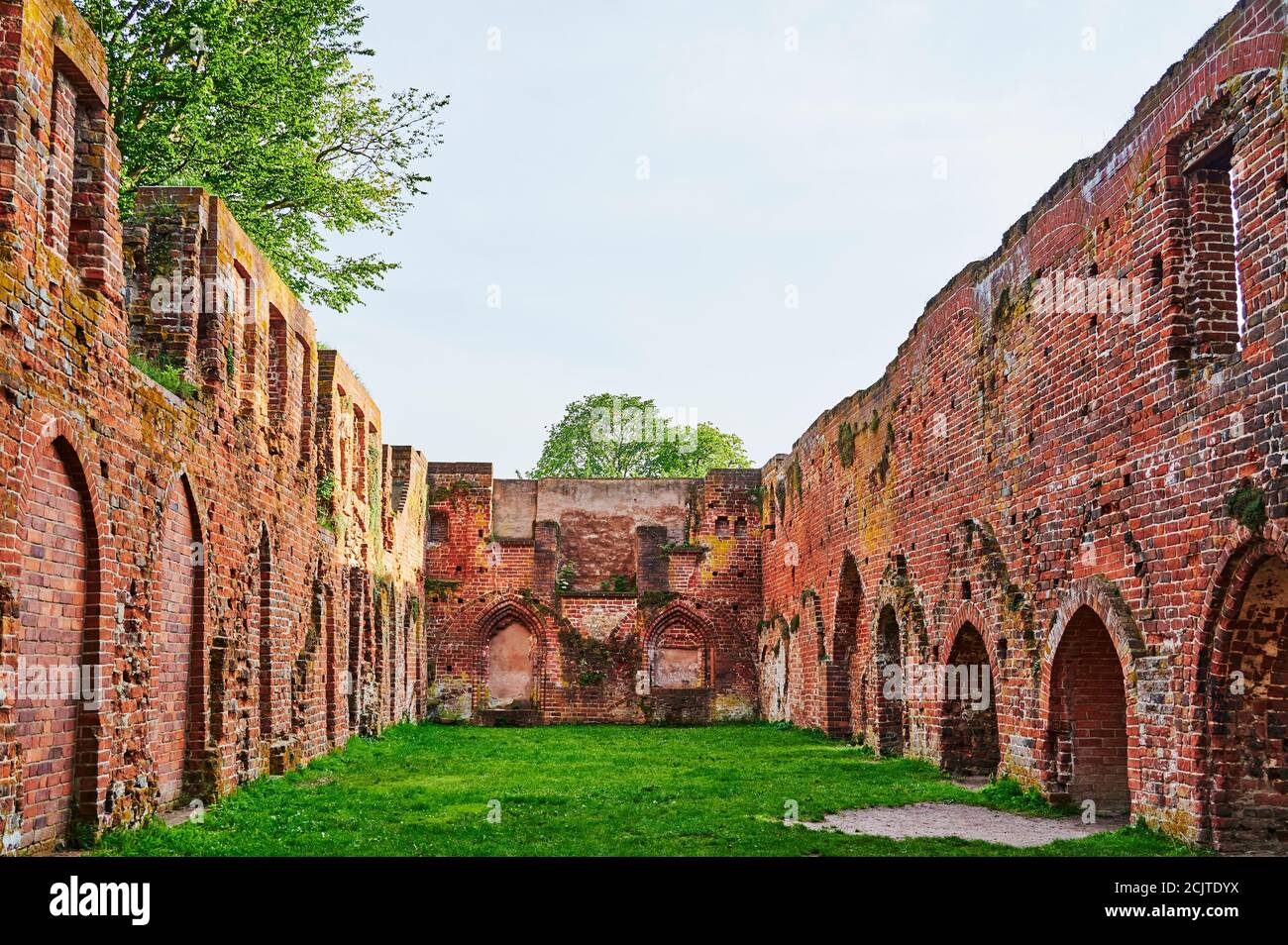 Medieval ruined monastery in a public park in Greifswald, Germany Stock ...