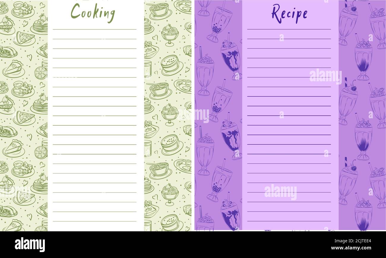 Design of recipes book. Hand drawn doodles objects food and utensils ...