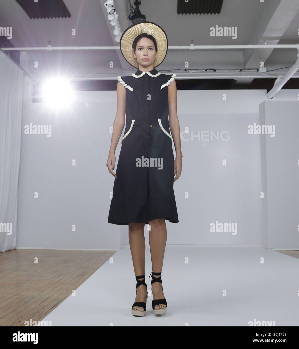 New York, United States. 15th Sep, 2020. A model walks on the runway at ...