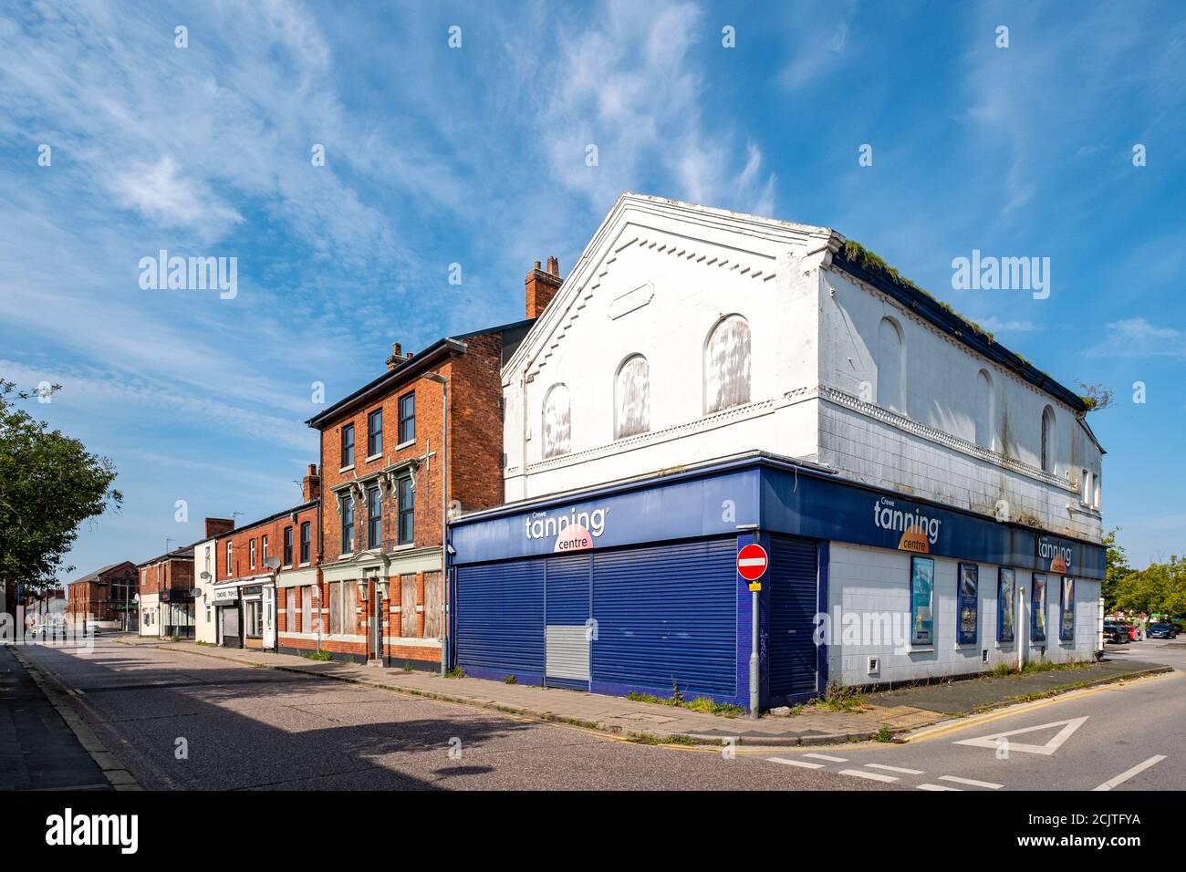 View into Victoria Street, town centre of Crewe Cheshire UK Stock Photo ...