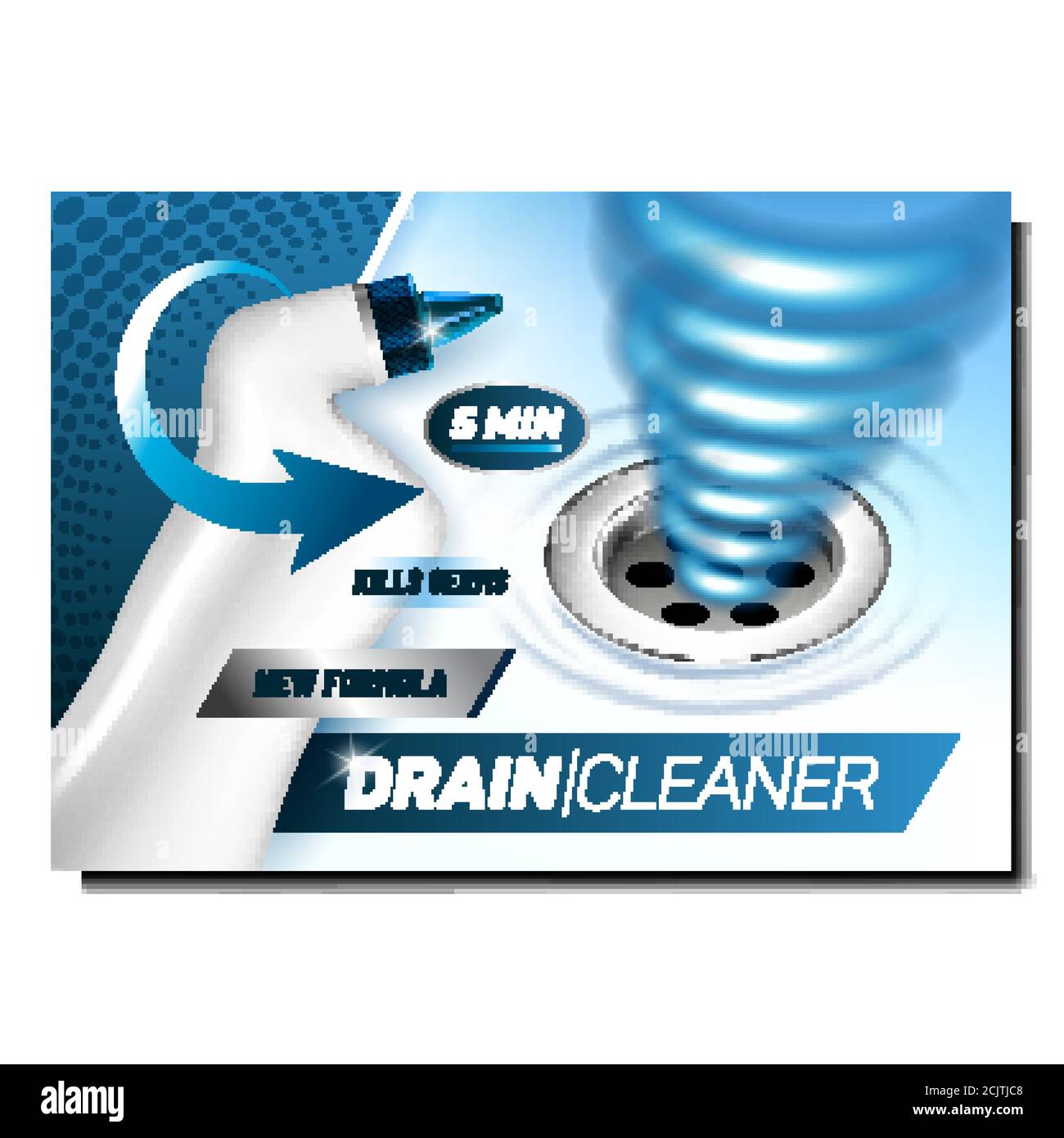 Drain Cleaner Blank Package Promo Banner Vector Stock Vector Image ...