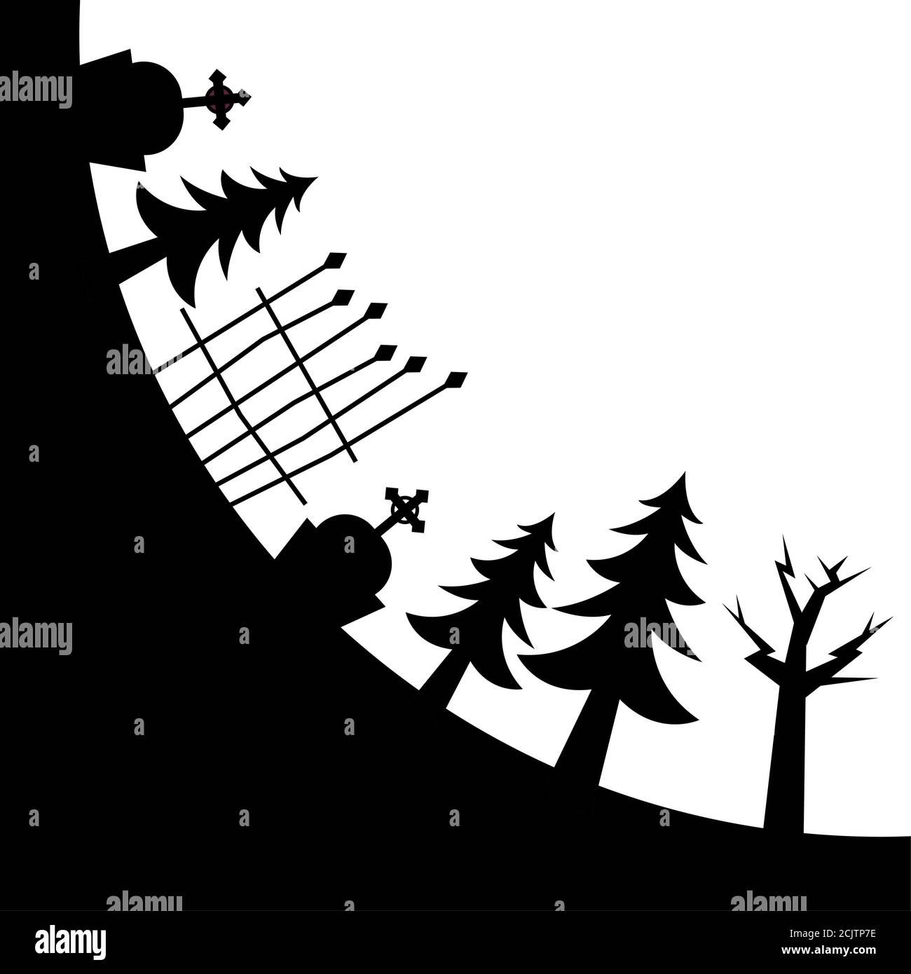 Cartoon Cemetery Gates