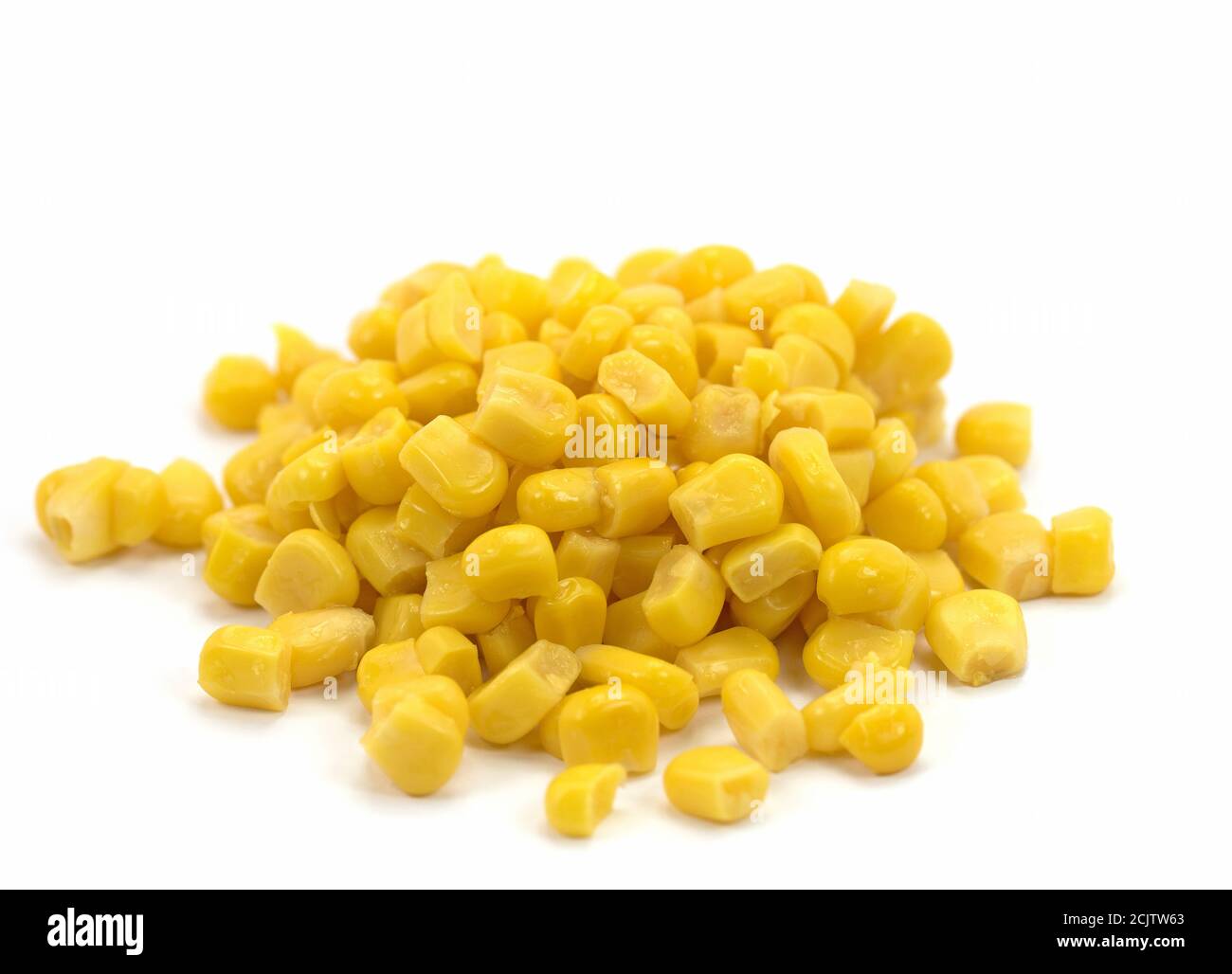 Corn kernels isolated against a white background Stock Photo - Alamy