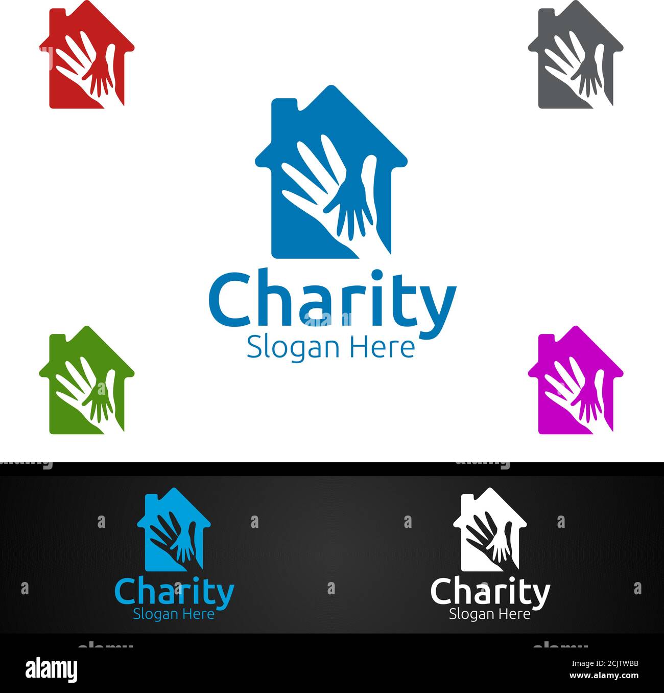 Home Helping Hand Charity Foundation Creative Logo for Voluntary Church ...