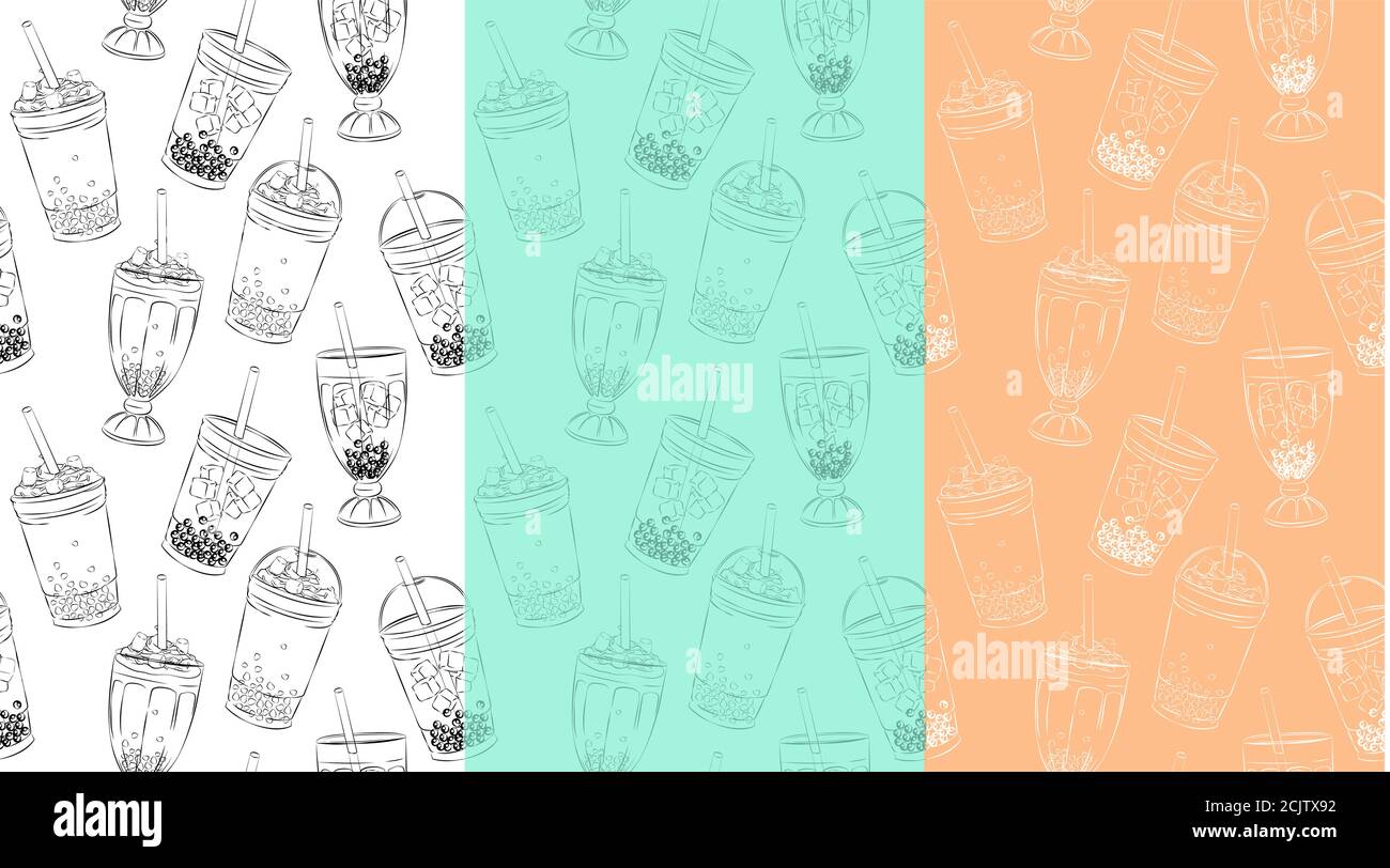seamless pattern of sweet tasty milkshakes , whipped cream and topping ...