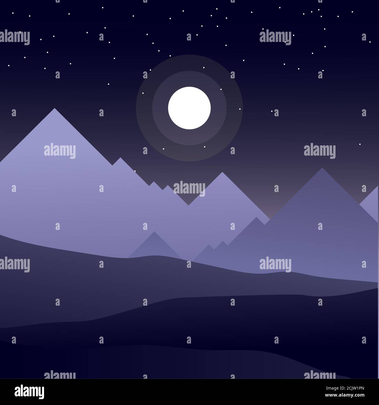 mountains and night moon design, Landscape nature earth eco ecology ...