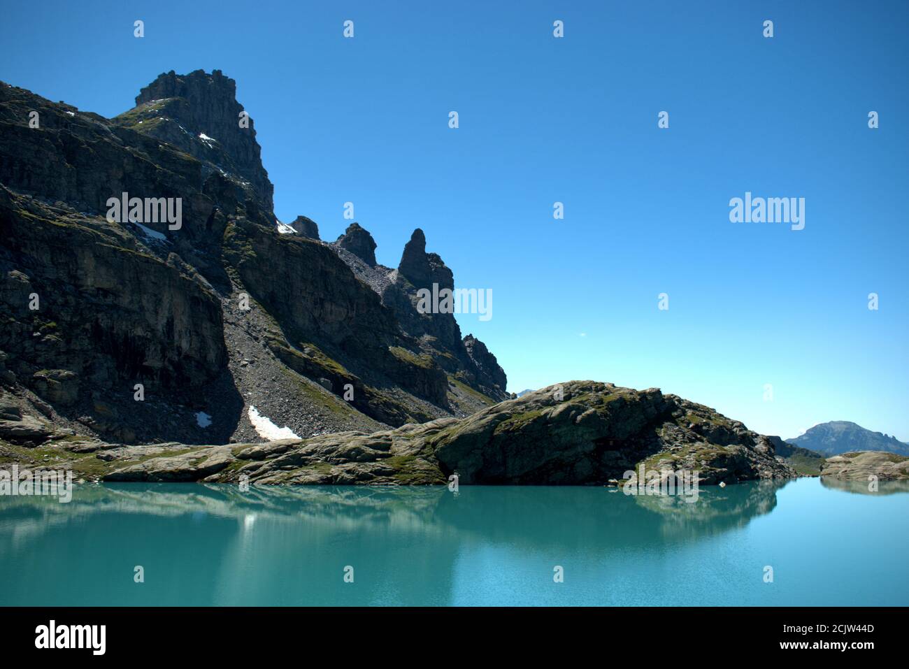 Pretty little lake at mount Pizol in Switzerland Stock Photo - Alamy
