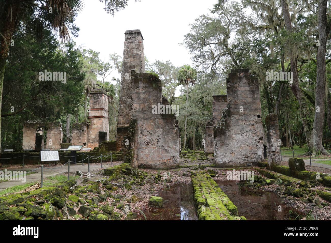 Bulow plantation sugar mill ruins in Florida. Plantation was destroyed ...