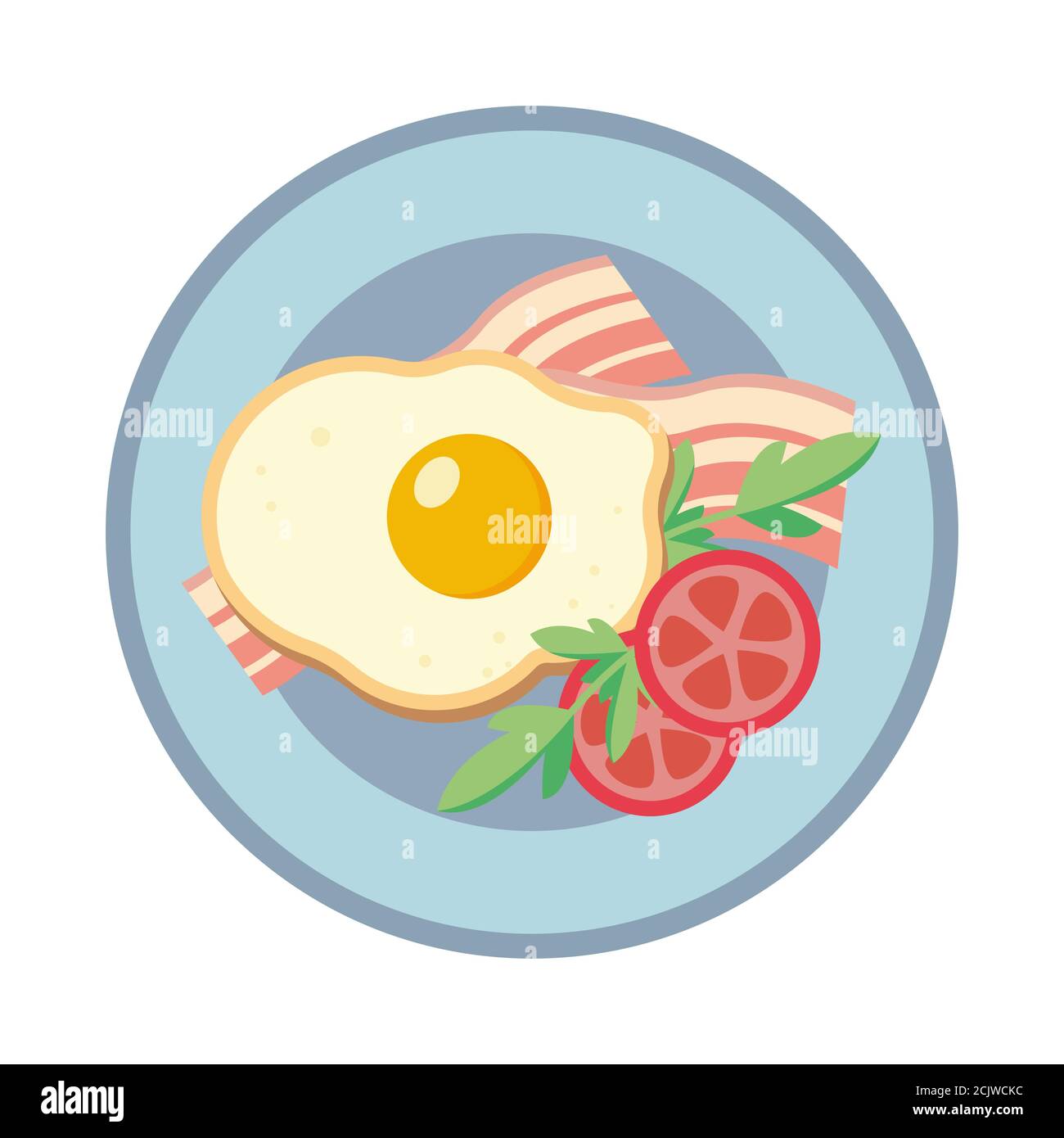 Fried Egg In Plate Drawing