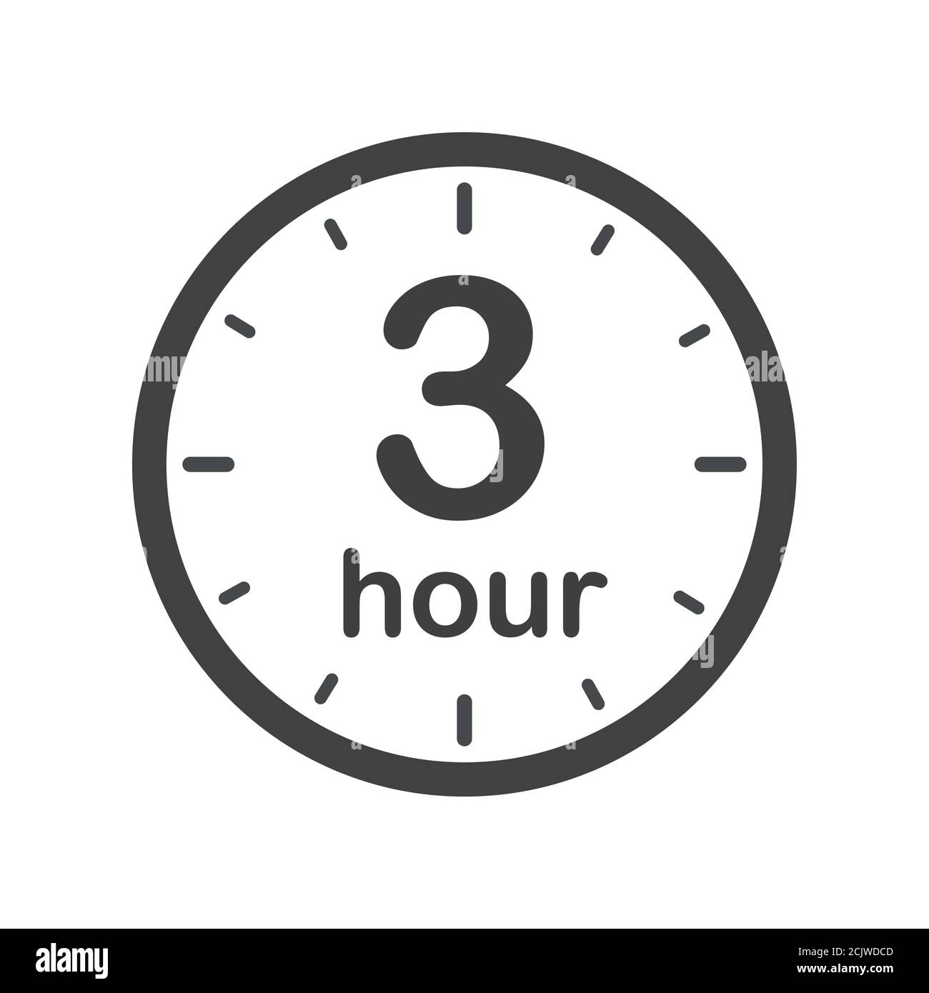 Three hours round icon with arrow. Black and white vector symbol Stock ...