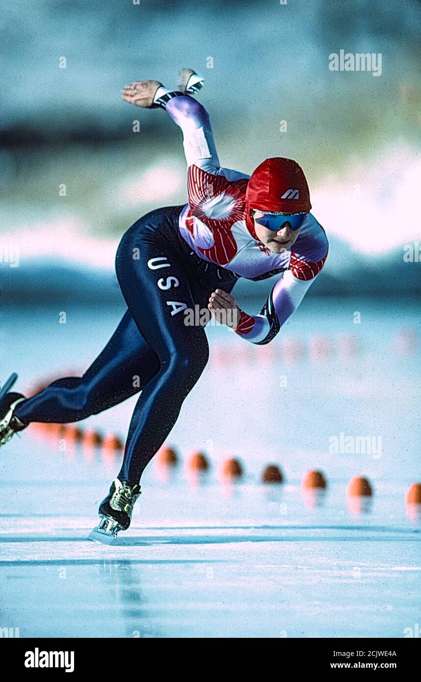 Bonnie Blair (USA) at the 1993 US National Championship Stock Photo - Alamy