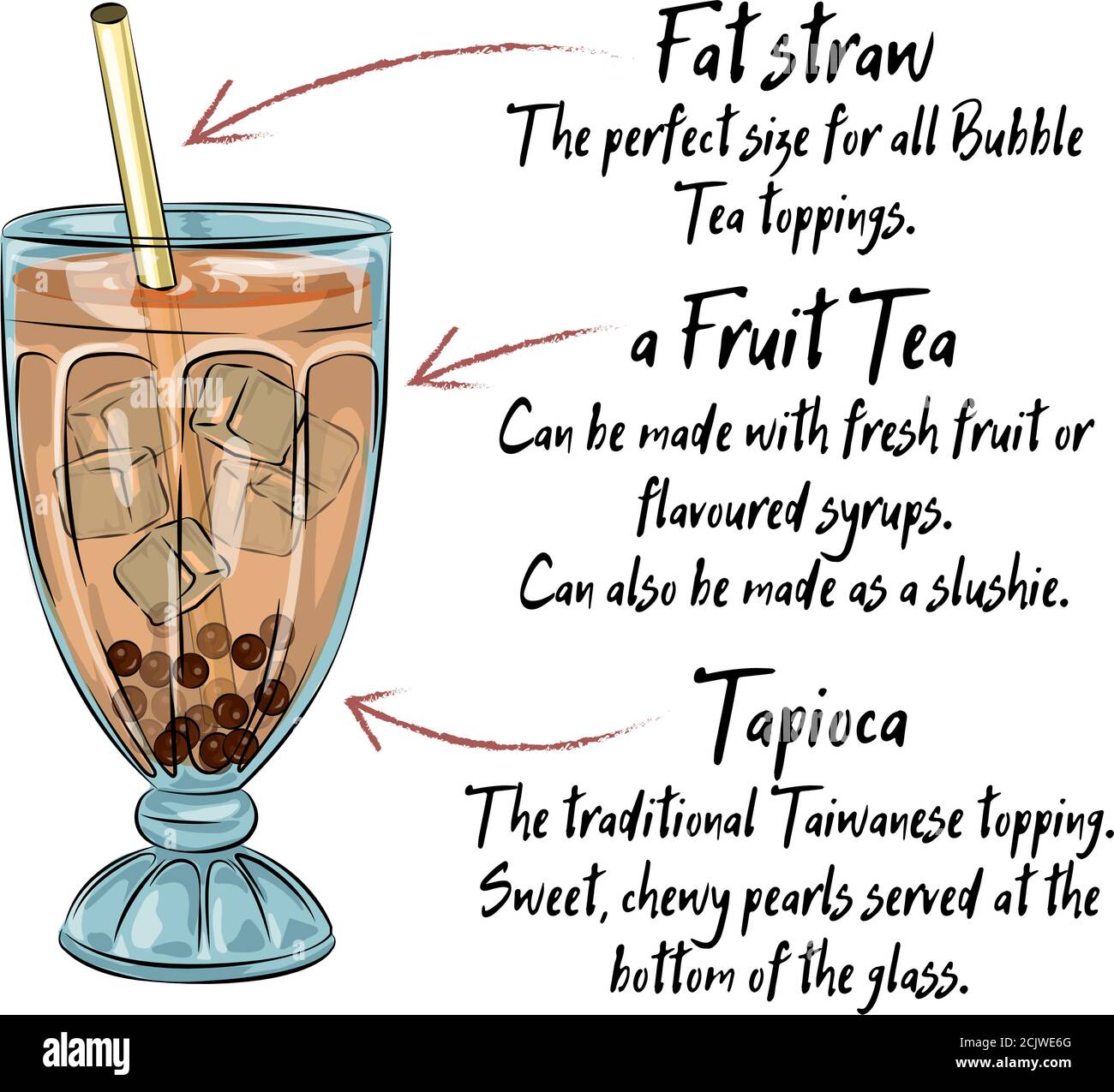 Bubble tea cup design collection, Yummy drinks, soft drinks with doodle ...