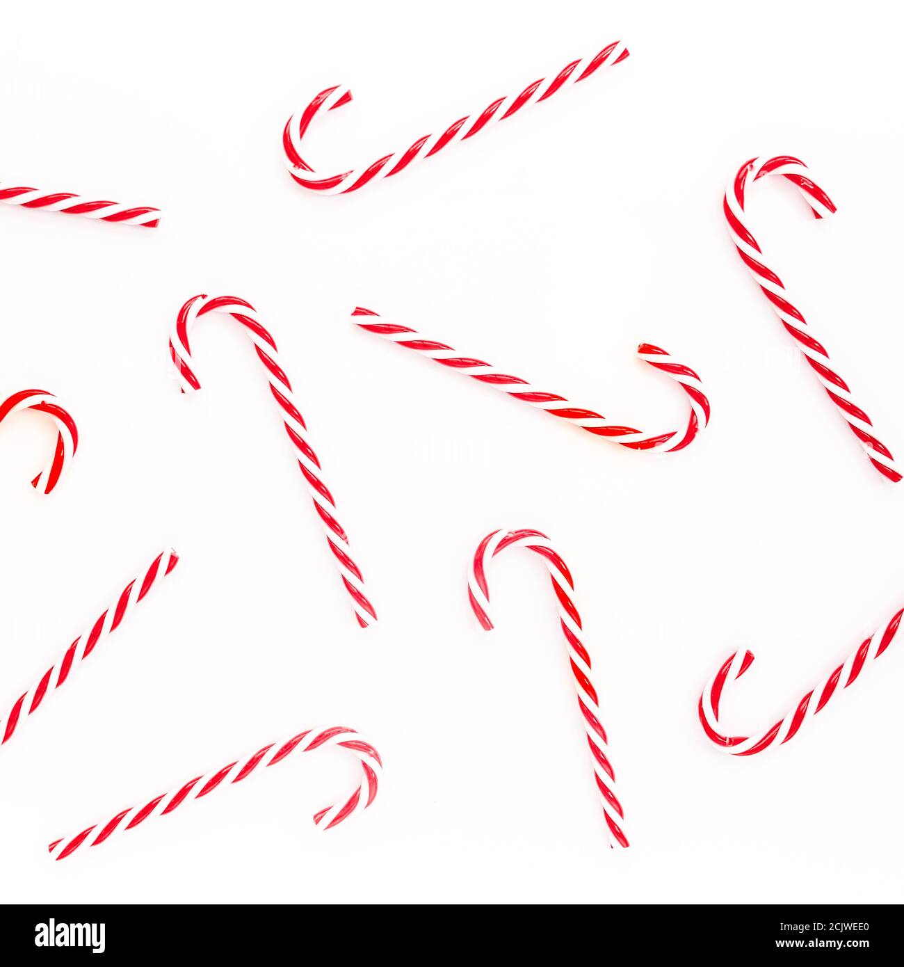 Texture made with Christmas Candy cane on white background. Flat lay ...