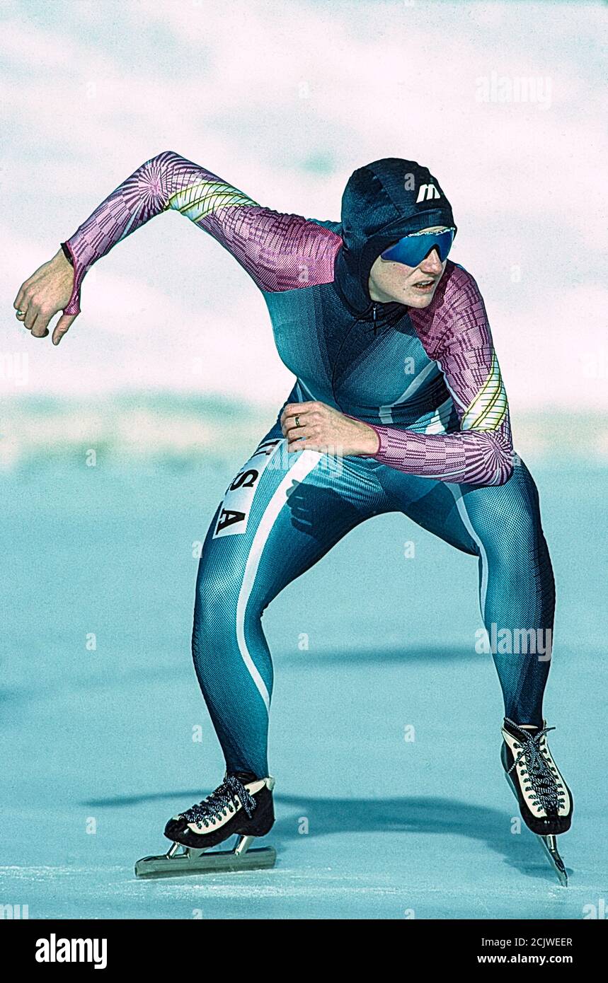 Bonnie Blair (USA) at the 1993 US National Championship Stock Photo - Alamy