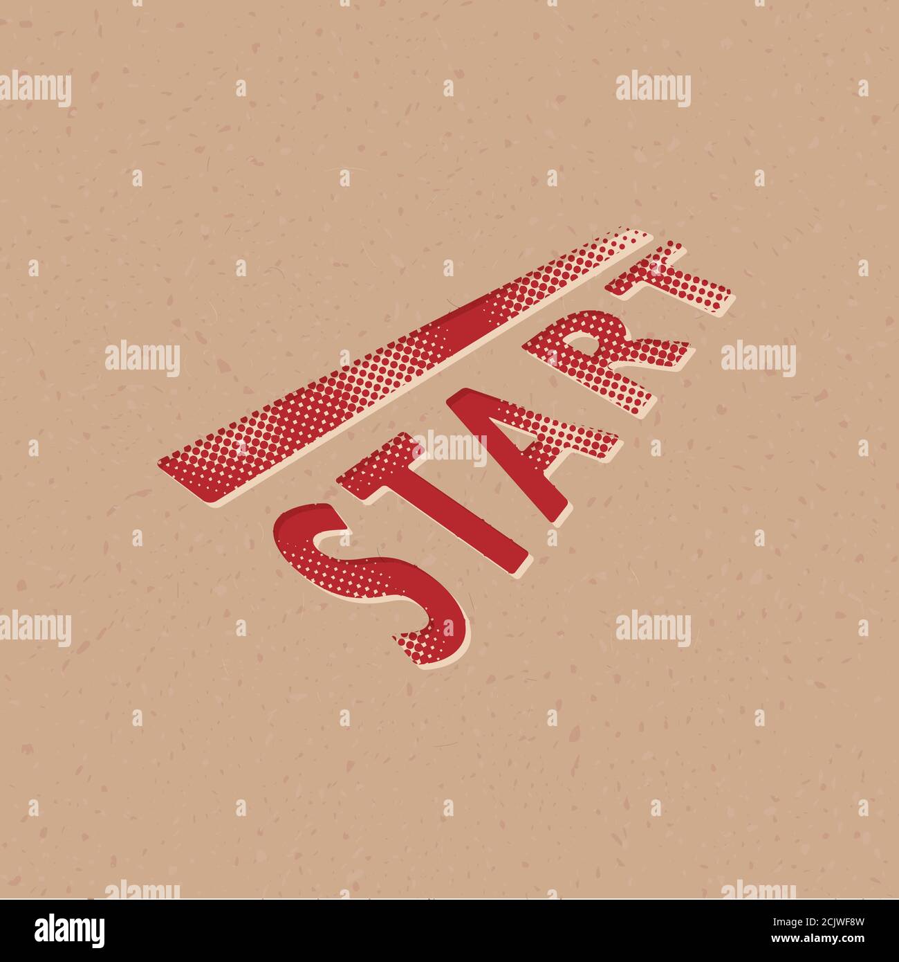 Starting line icon in halftone style. Grunge background vector ...