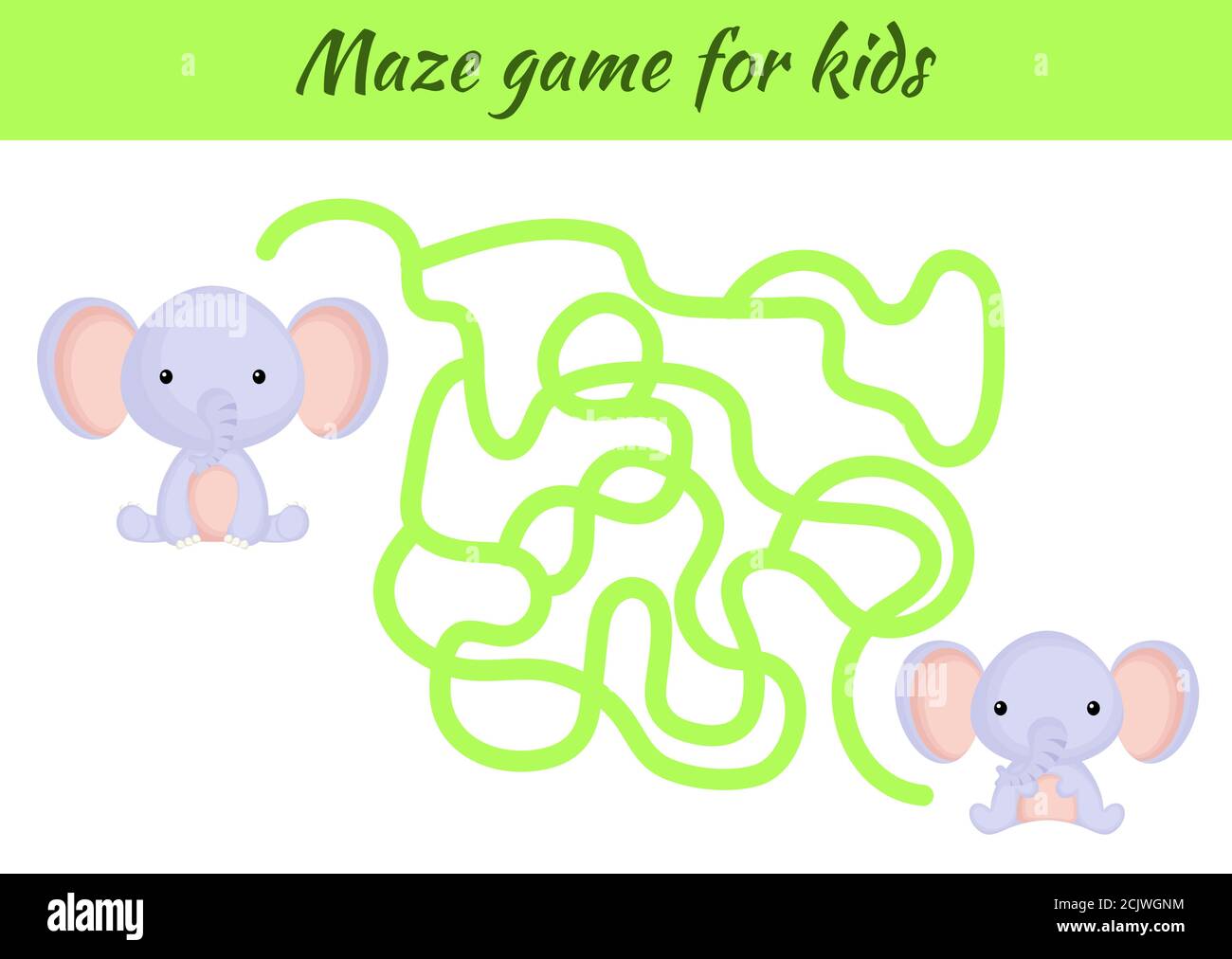 Funny maze or labyrinth game for kids. Help mother find path to baby ...