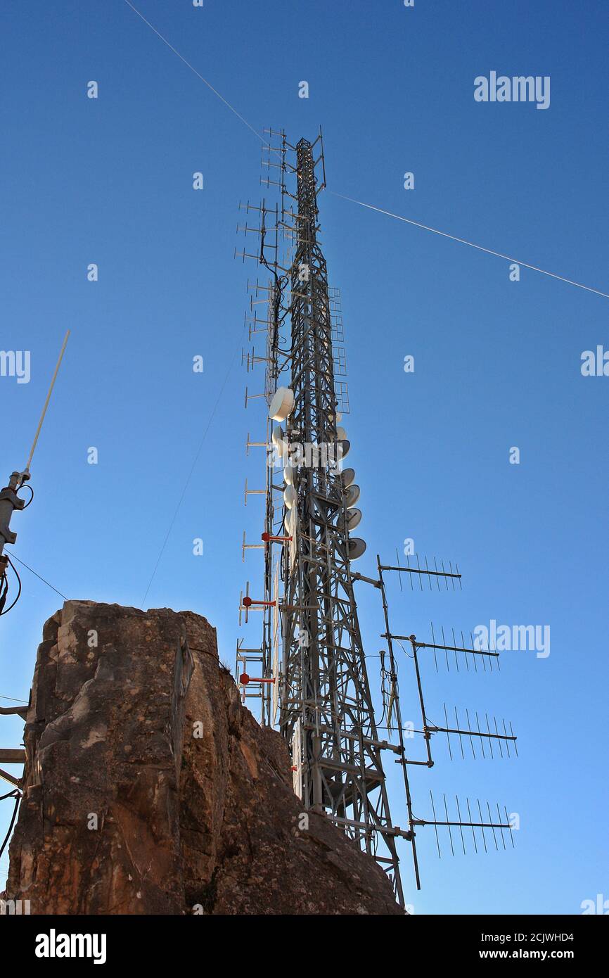 communication, telecommunication and television antennas, positioned ...