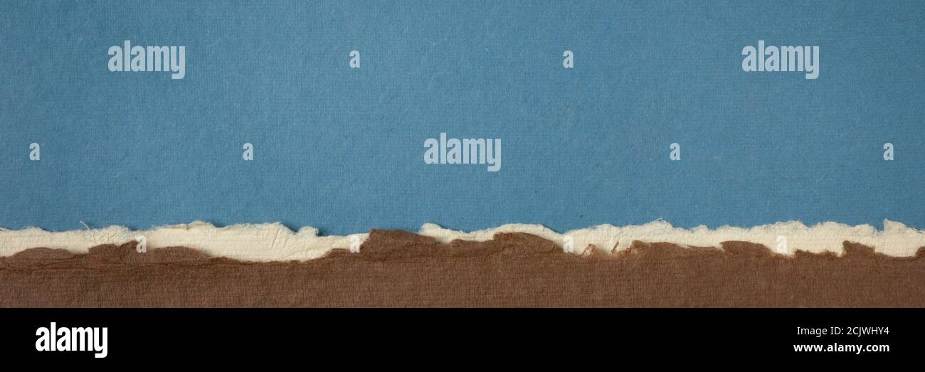 colorful abstract landscape in blue and brown pastel tones - a ...