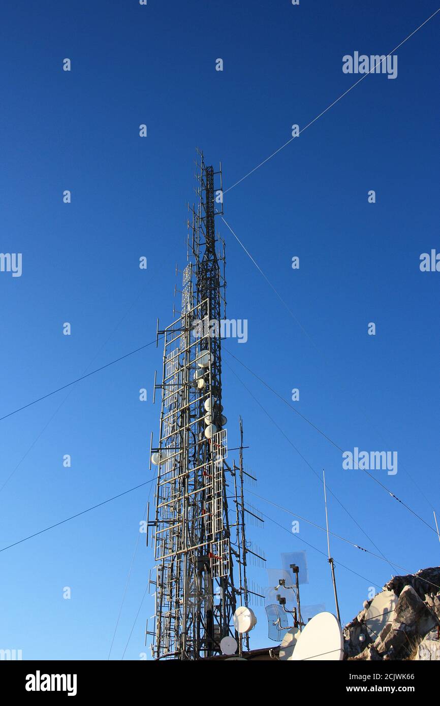 communication, telecommunication and television antennas, positioned ...