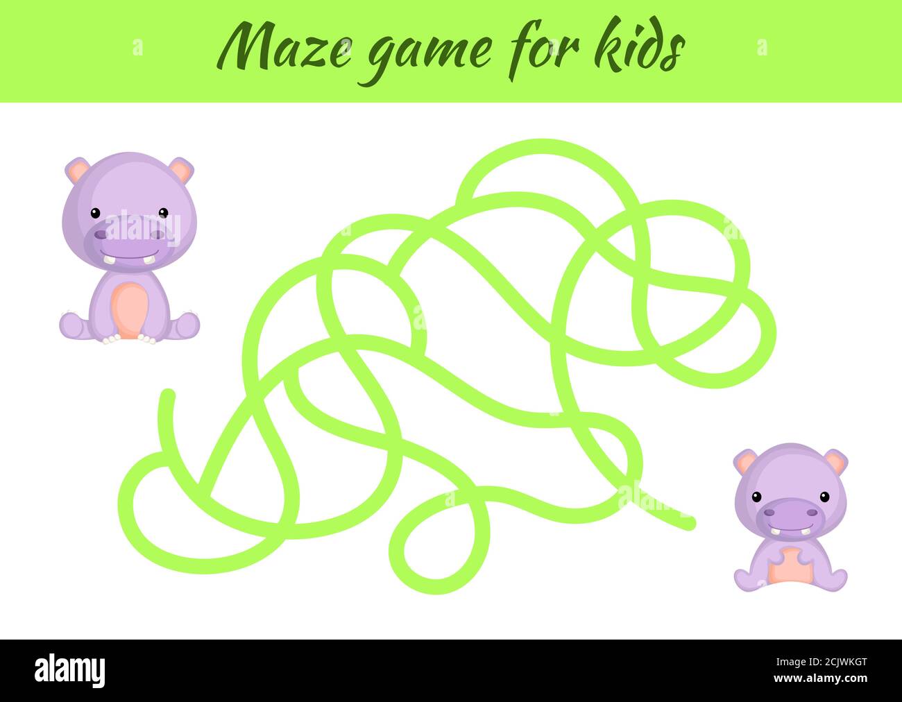 Funny maze or labyrinth game for kids. Help mother find path to baby ...
