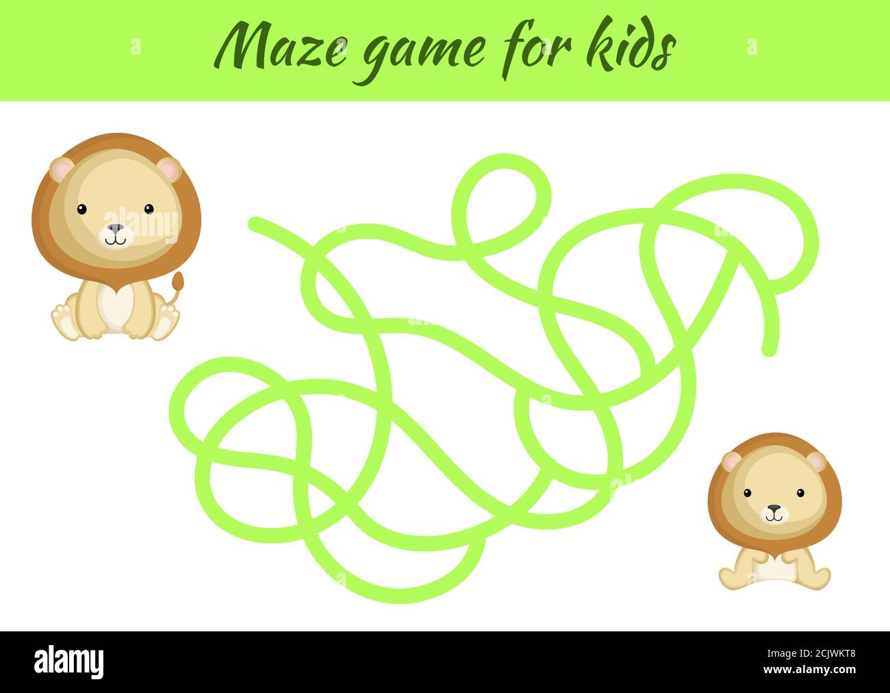 Funny maze or labyrinth game for kids. Help father find path to baby ...
