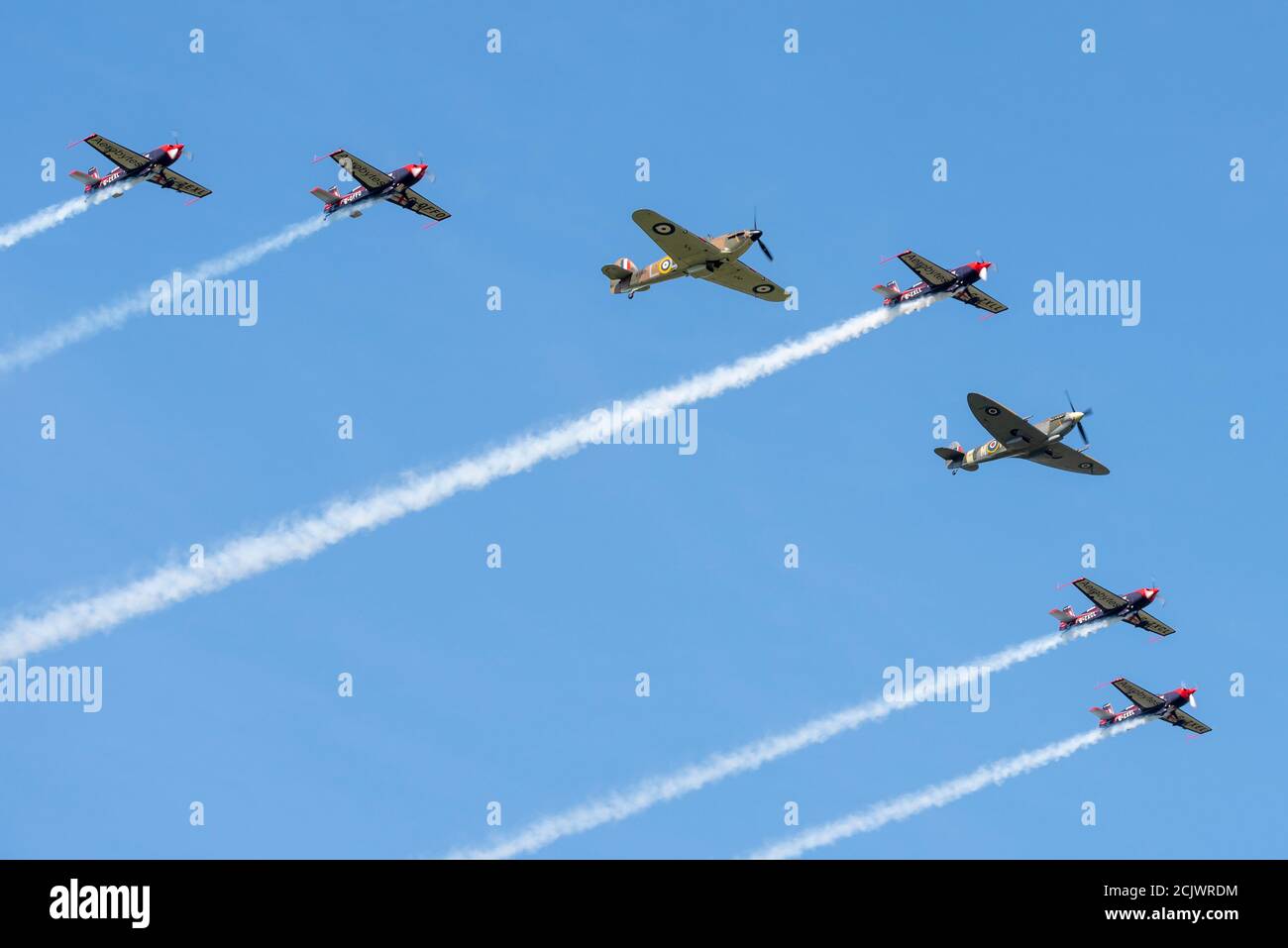 Battle of Britain Day 80th anniversary flypast at Biggin Hill, Kent, UK ...