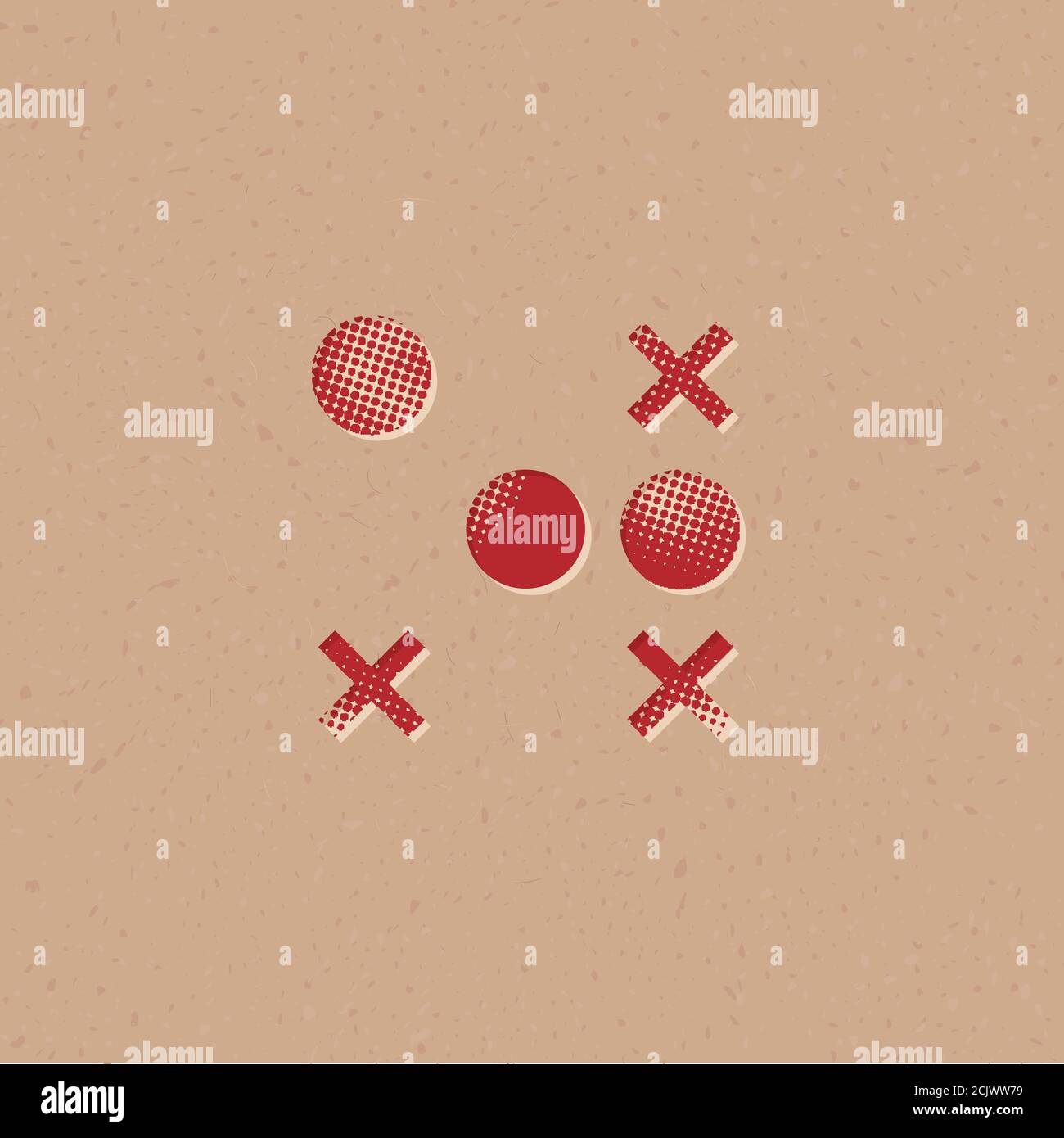 Strategy game icon in halftone style. Grunge background vector ...